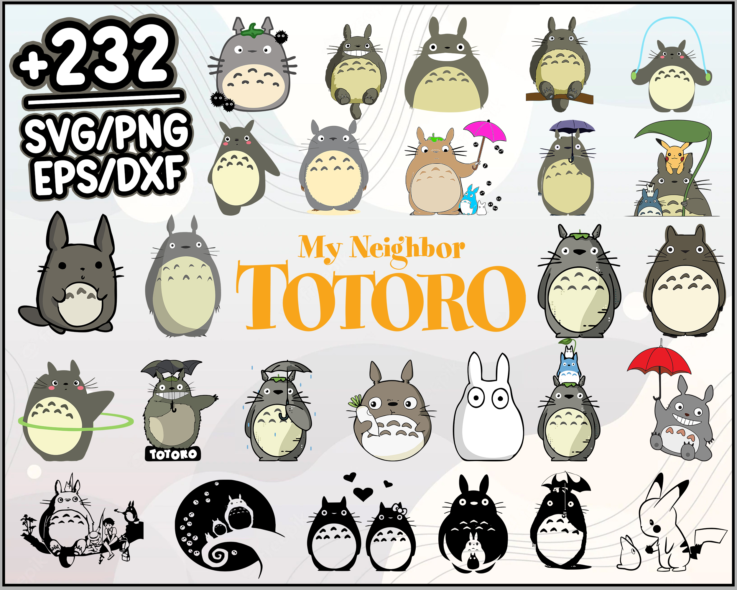 Neighbor Totoro Bundle SVG, Neighbor Totoro SVG, Cartoon SVG | Inspire ...