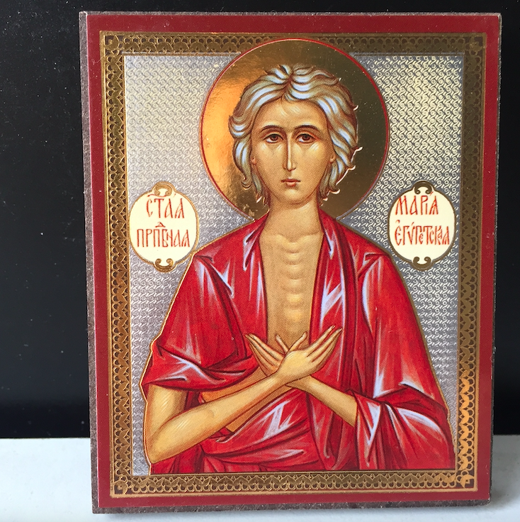 St. Mary of Egypt | Miniature icon on wood | Silver and gold | Inspire ...