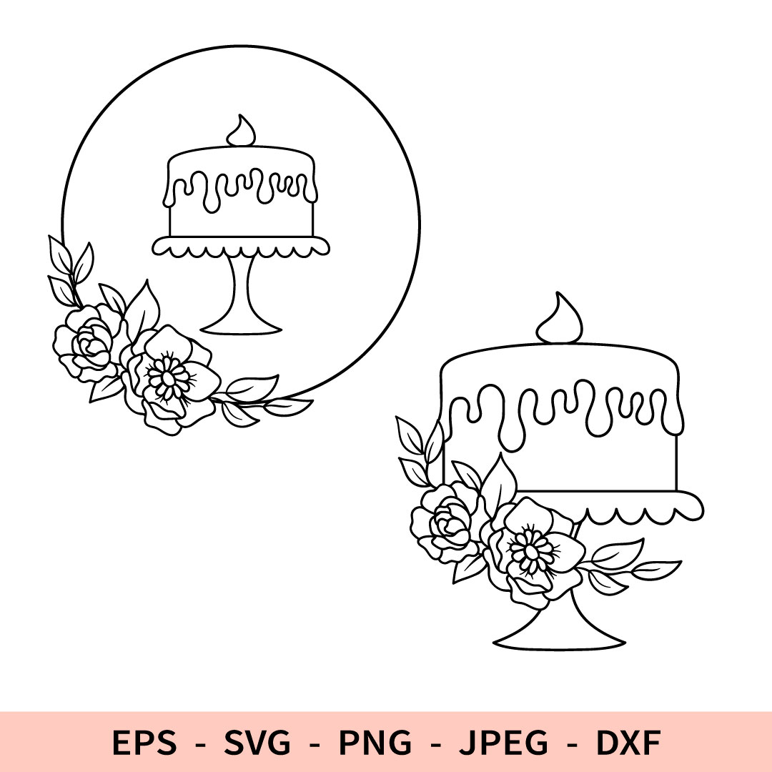 Baker Svg Cake Logo Dxf File for Cricut Outline Baking Png | Inspire Uplift