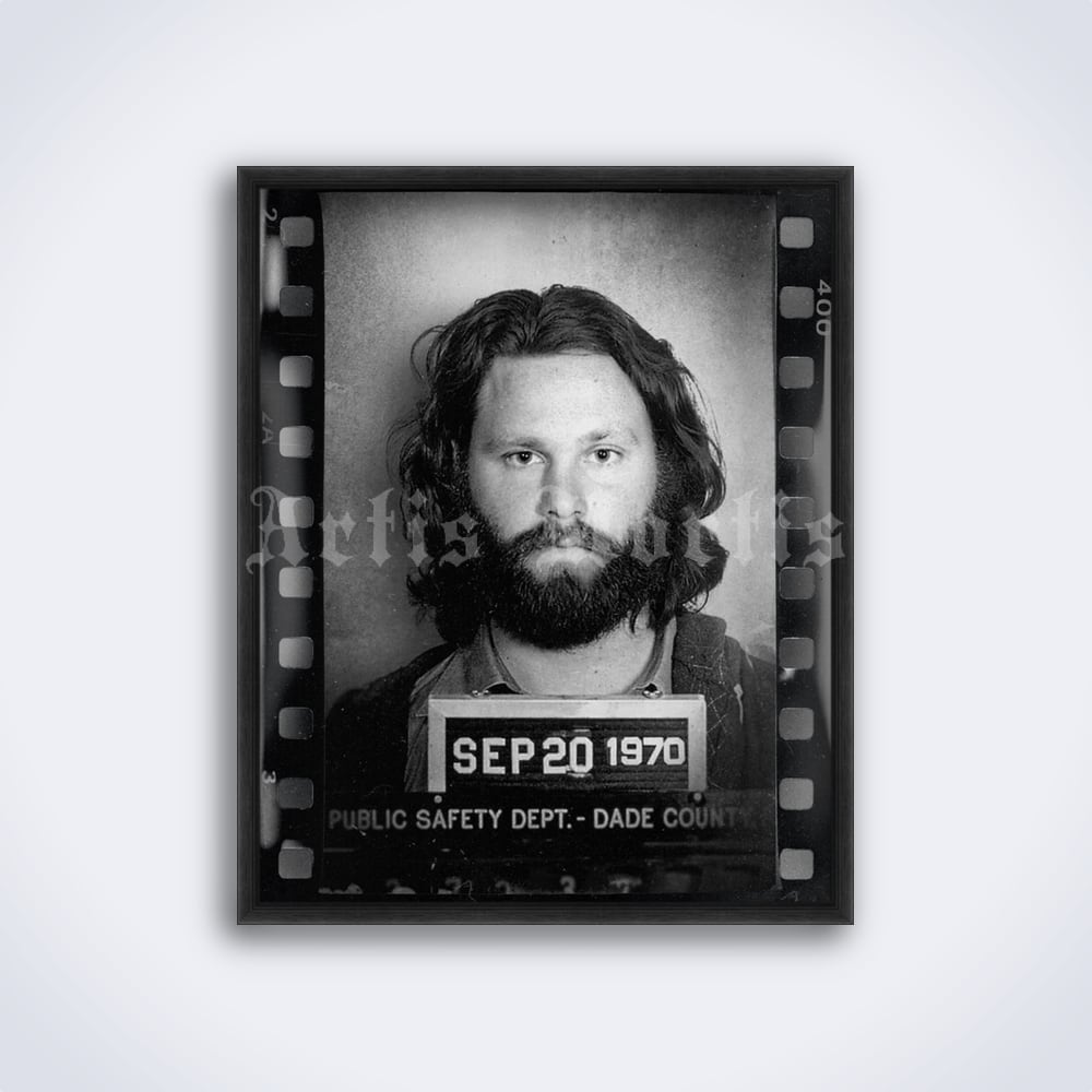 Jim Morrison 1970 mugshot photo, The Doors, rock music print | Inspire ...