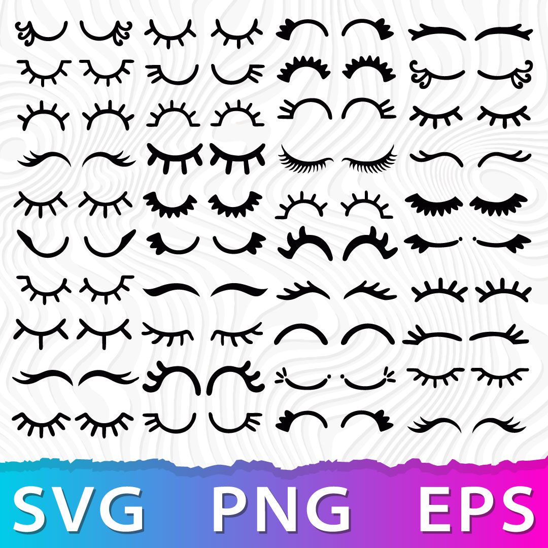 Eyelash Bundle SVG, Lashes PNG, Bundle Of Lashes - Inspire Uplift