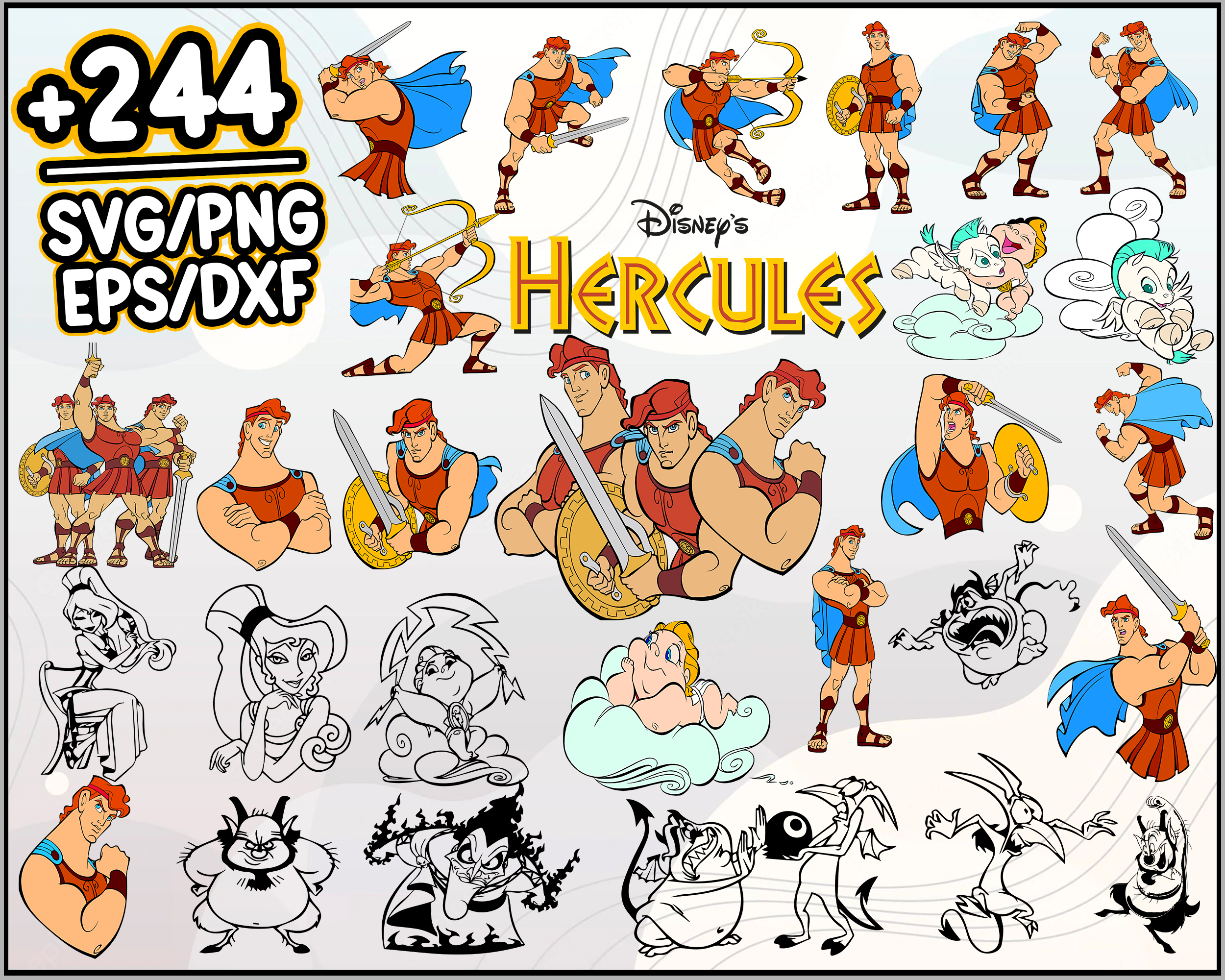 Hercules Bundle SVG, Hercules SVG, Disney SVG PNG DXF EPS Fi | Inspire ...