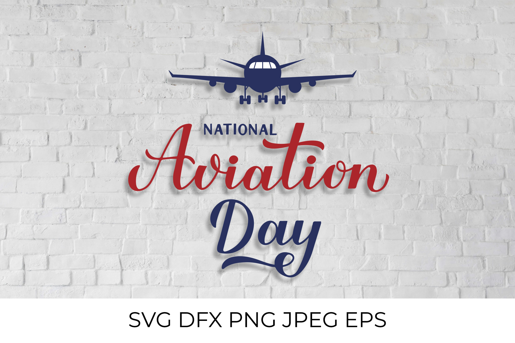 National Aviation Day calligraphy hand lettering SVG - Inspire Uplift