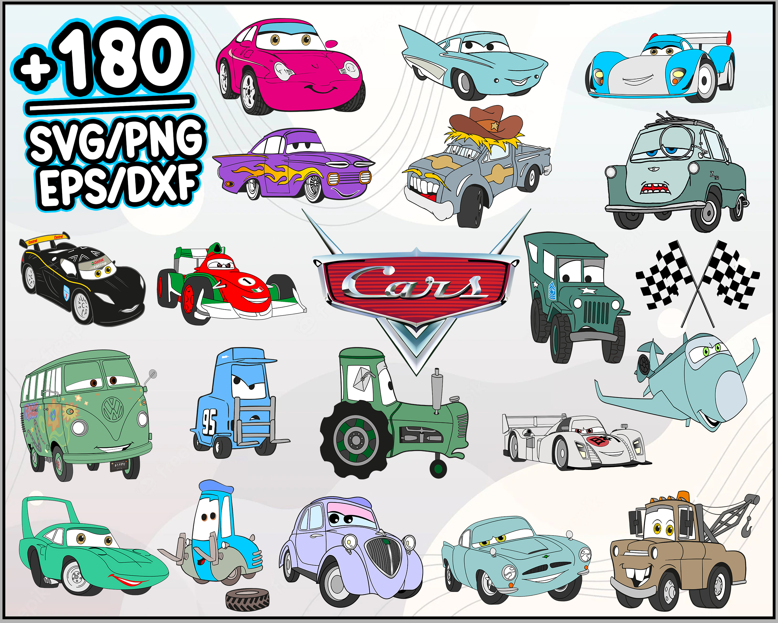 Cars Bundle SVG, Cars SVG, Cartoon SVG PNG DXF EPS File | Inspire Uplift