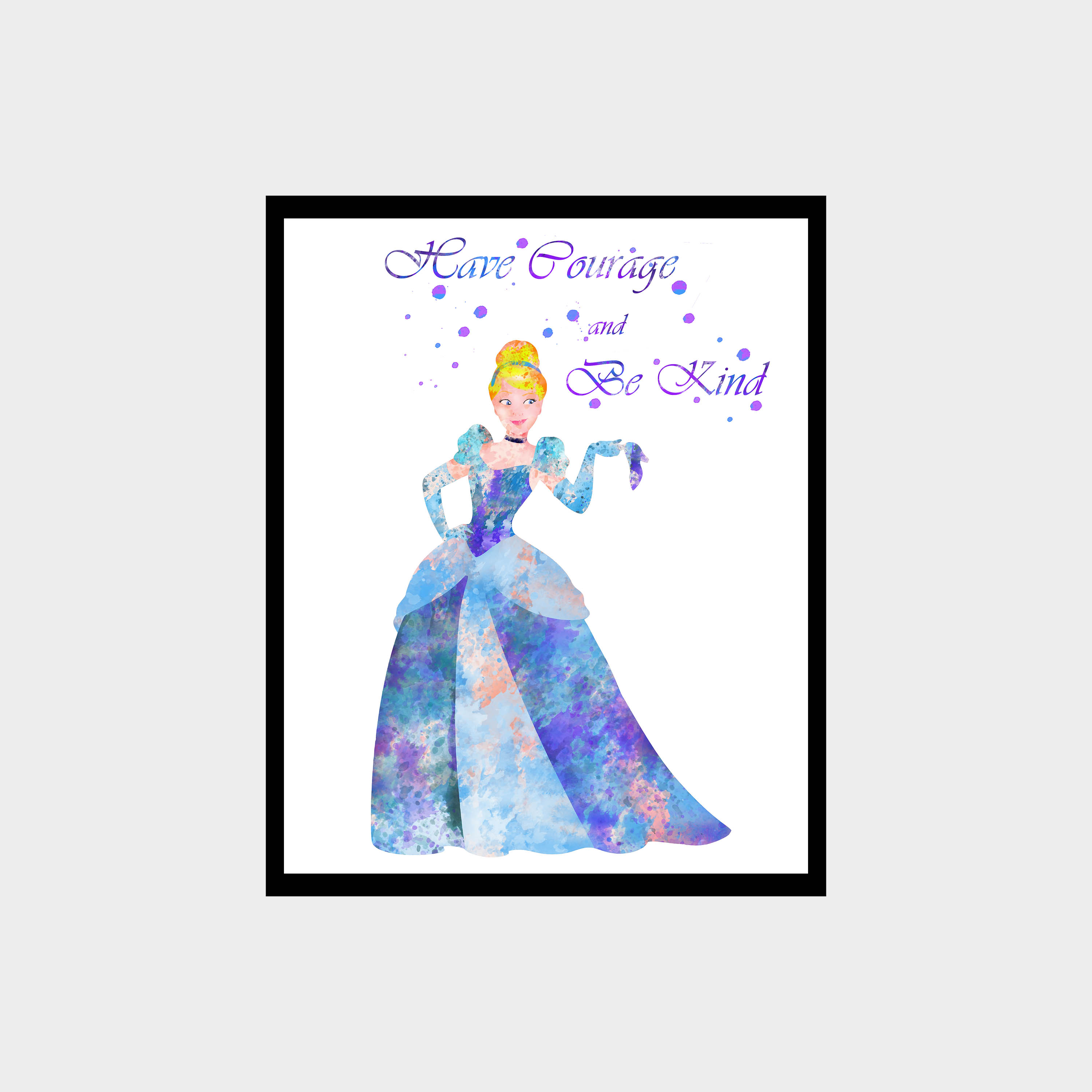 Princess Cinderella Disney Art Print Digital Files nursery r - Inspire ...