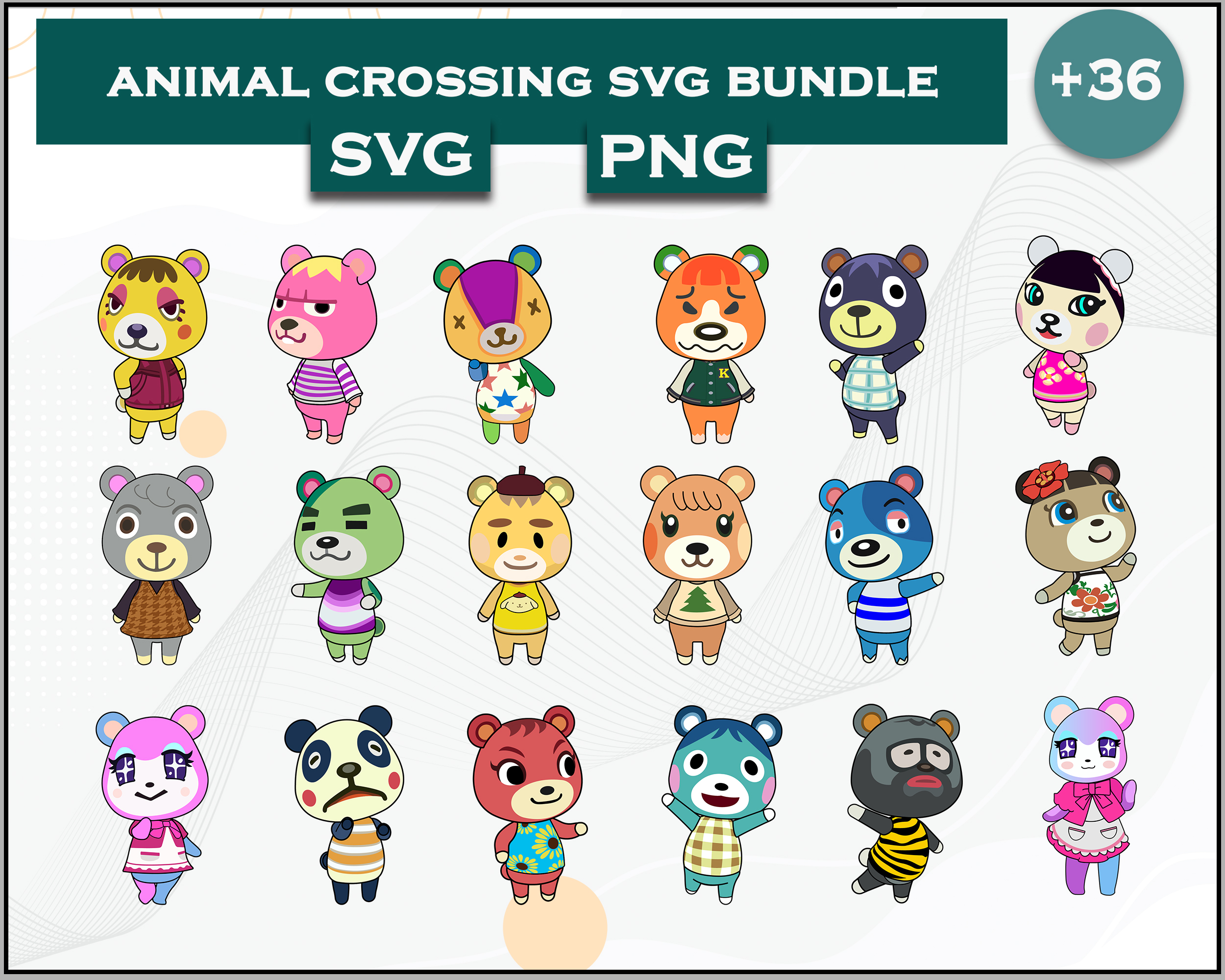 Cub Bundle SVG, Cub SVG, Animal Crossing SVG, Cartoon SVG Di | Inspire ...