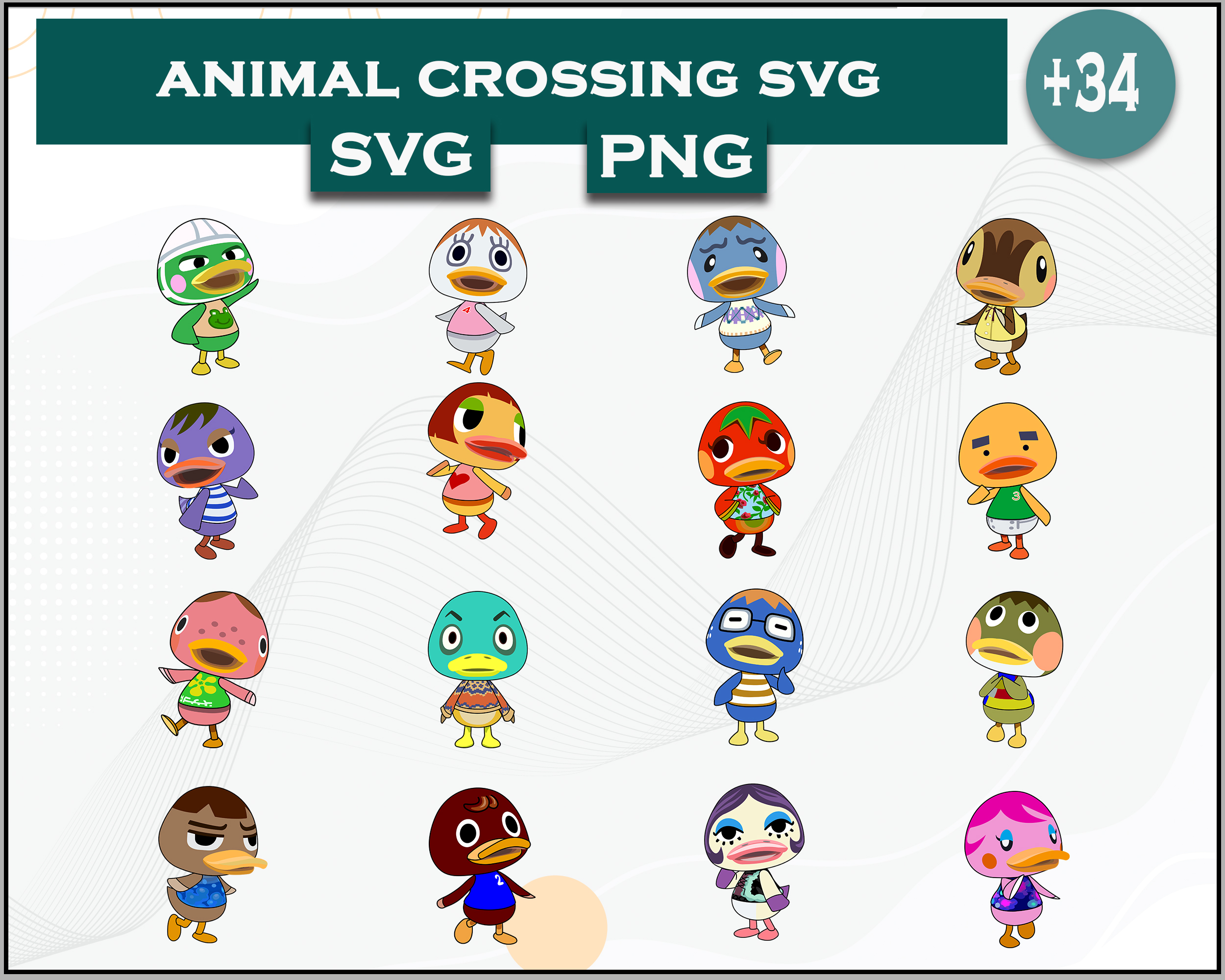 Duck Bundle SVG, Duck SVG, Animal Crossing SVG, Cartoon SVG | Inspire ...