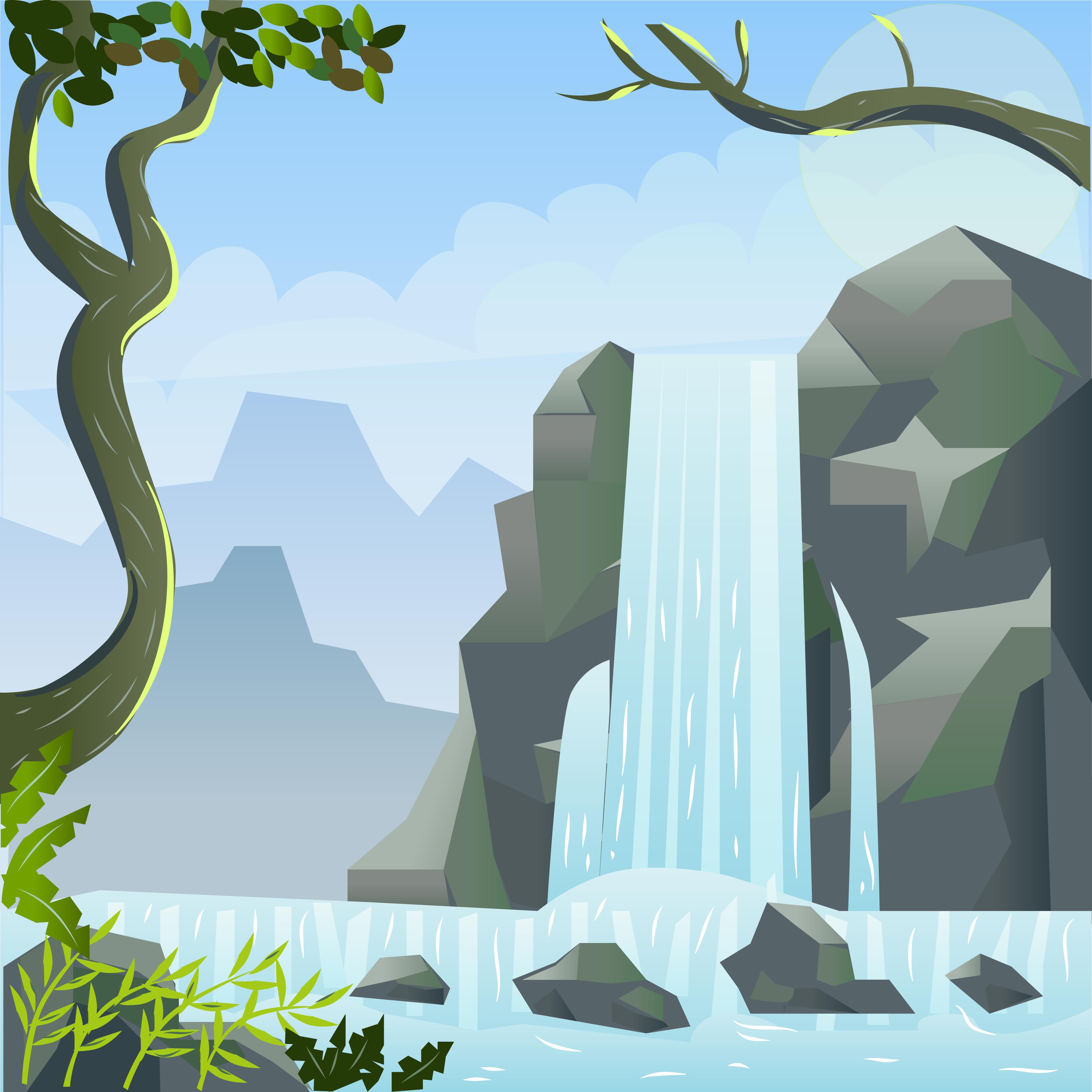 Waterfall Vector Illustration | Inspire Uplift