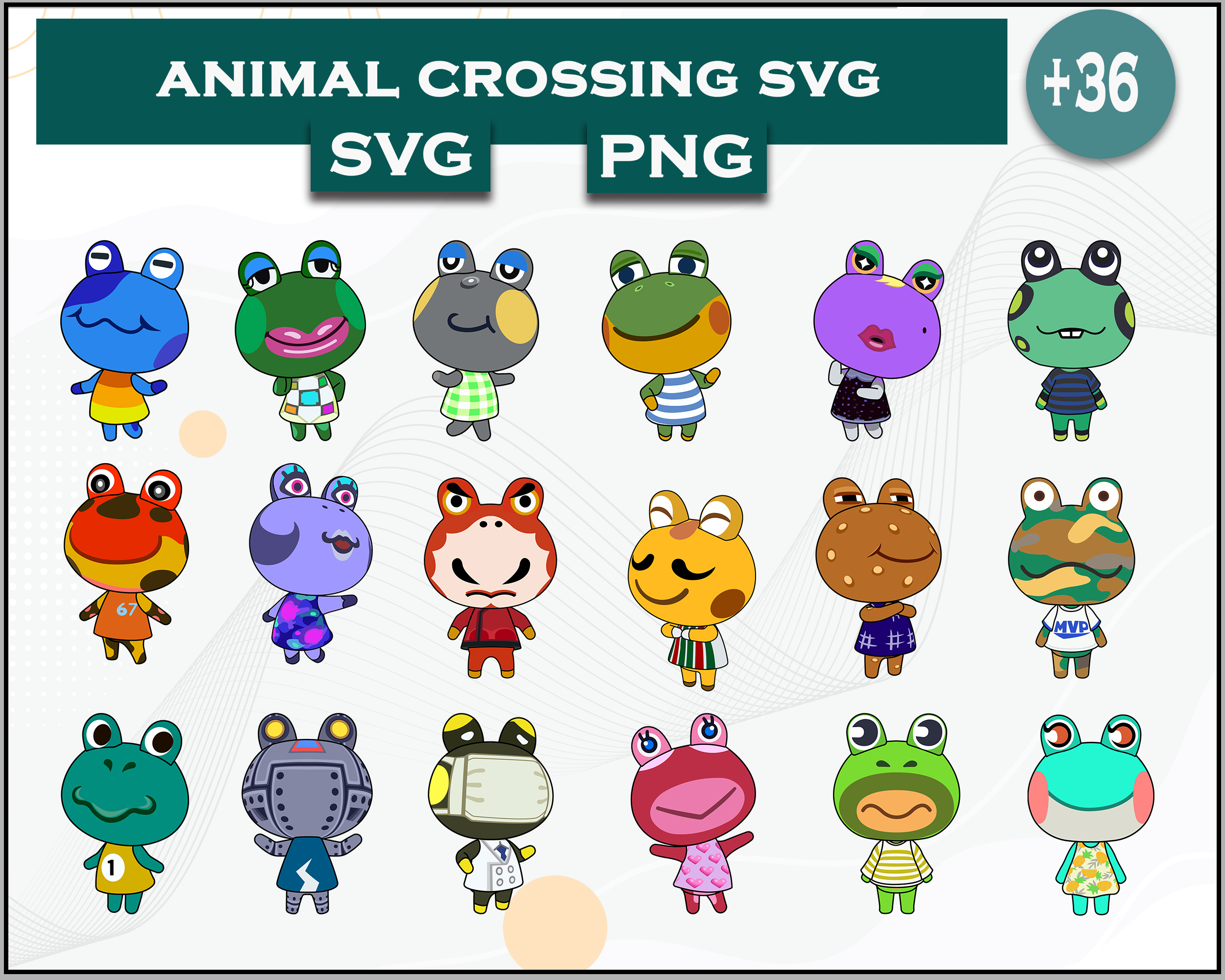 Frog Bundle Animal Crossing SVG, Frog Animal SVG, Cartoon SV | Inspire ...