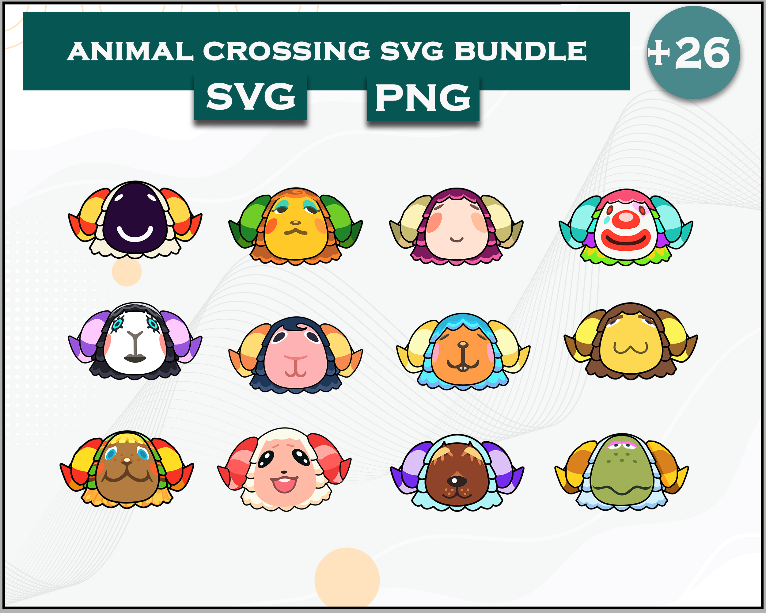 Sheep Bundle SVG, Sheep SVG, Animal Crossing SVG, Cartoon SV | Inspire ...