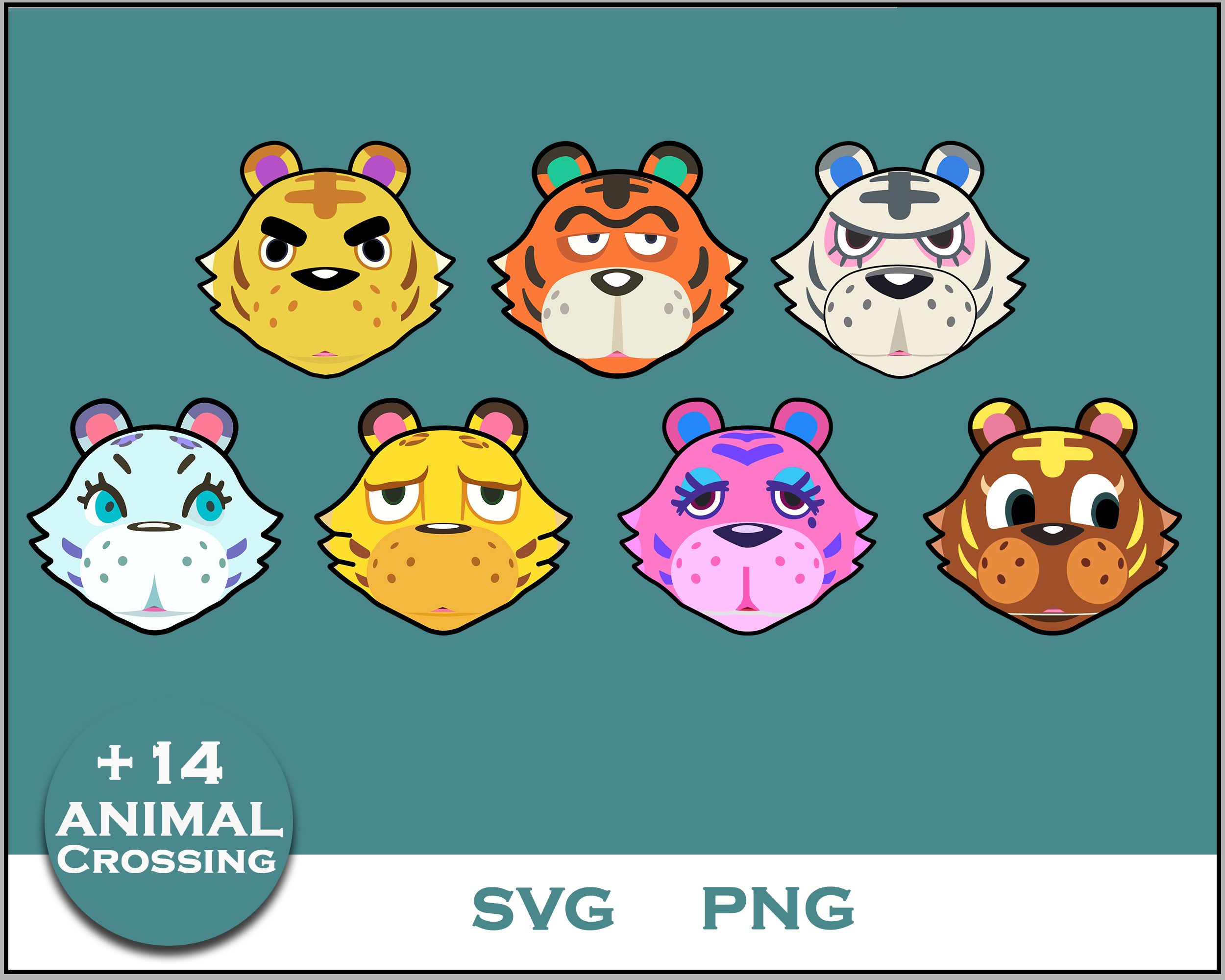 Tiger Bundle SVG, Tiger SVG, Animal Crossing SVG, Cartoon SV - Inspire ...