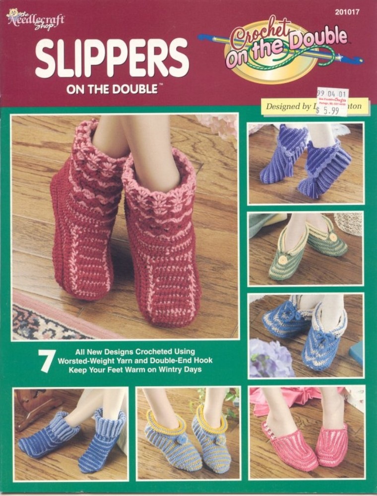 PDF Crochet Patterns Slippers on the Double | Inspire Uplift