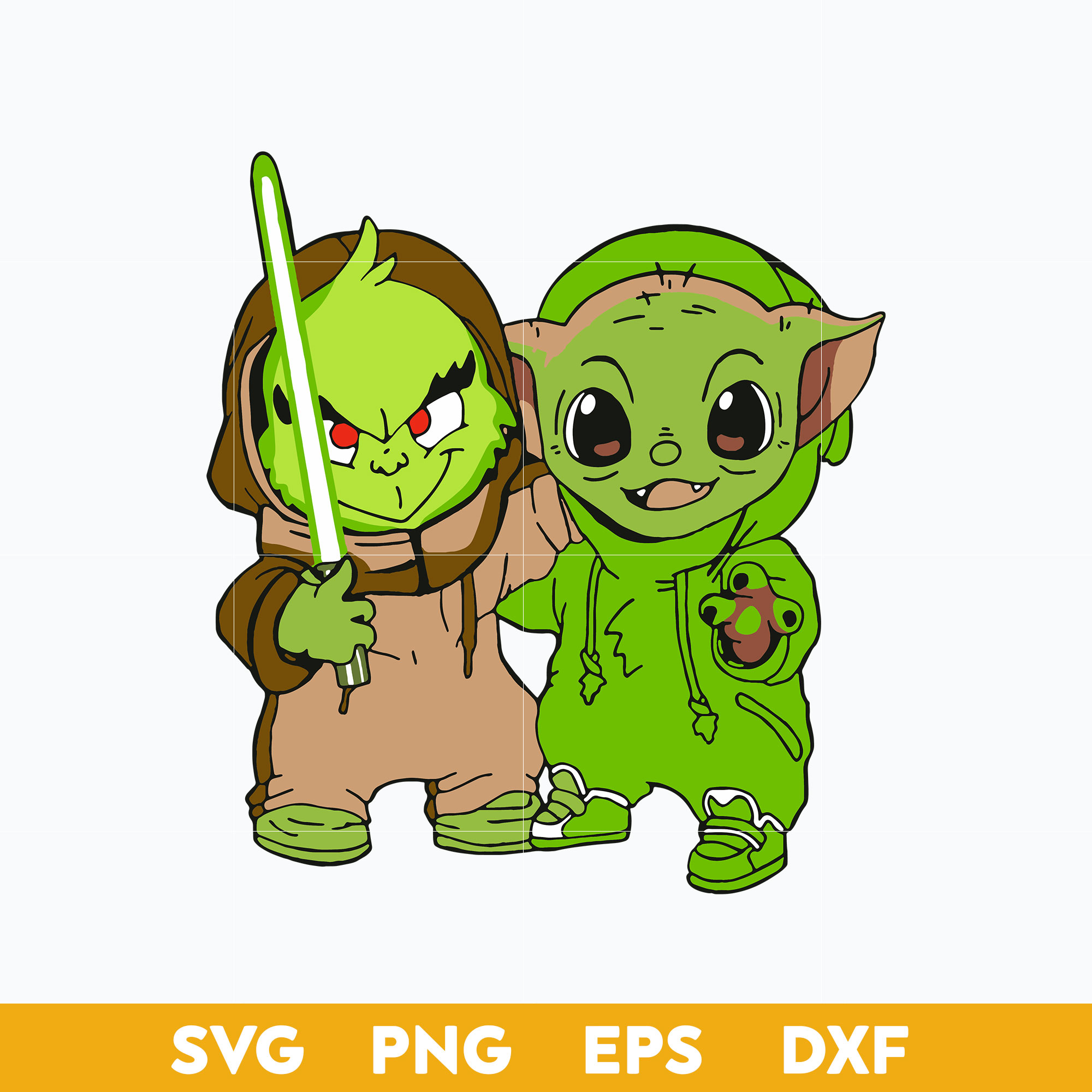 Baby Grinch And Baby Yoda Cosplay SVG, Grinch Christmas SVG | Inspire ...