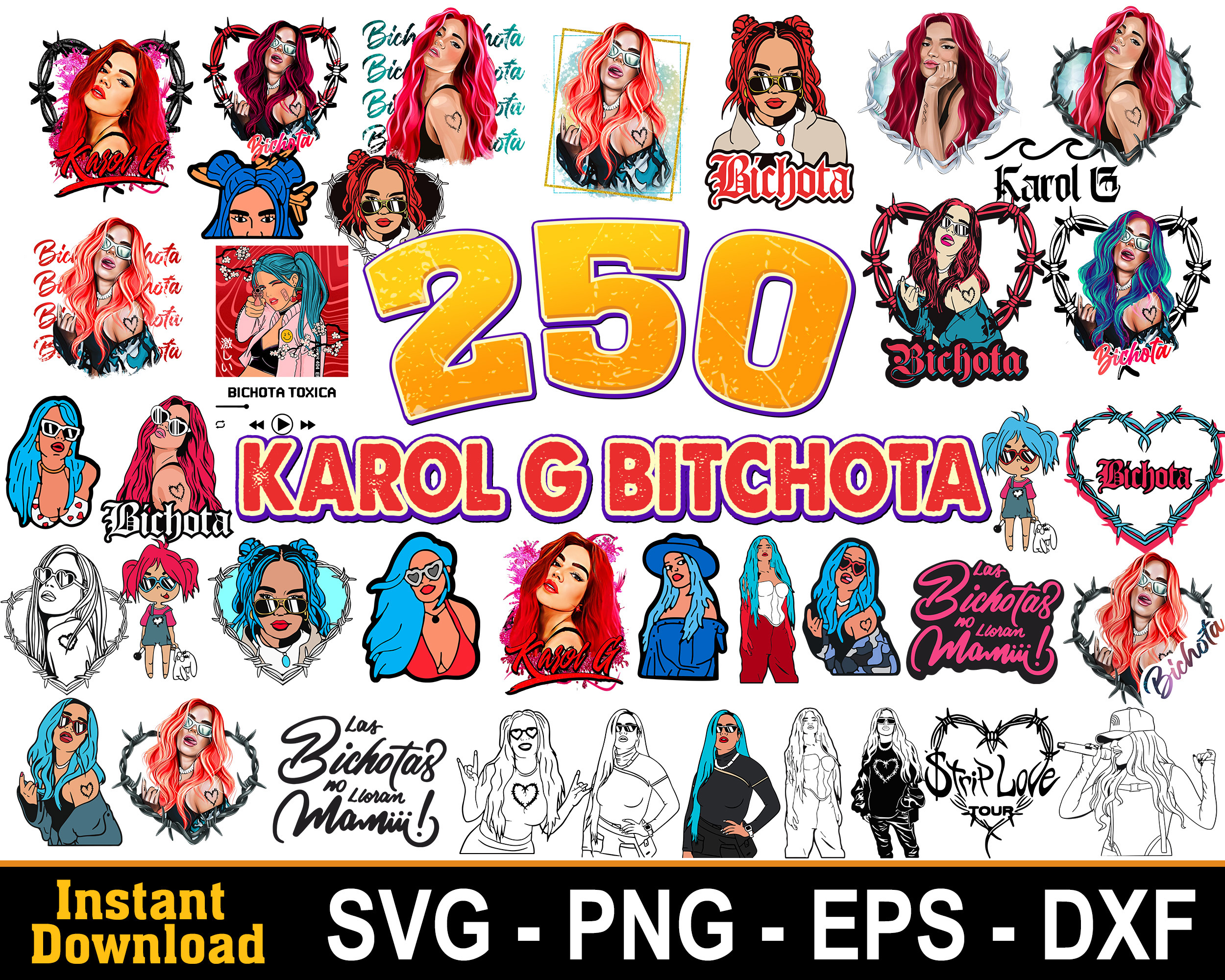 Karol G SVG, La Bichota, Karol G PNG, SVG, eps Files, Cricut | Inspire ...