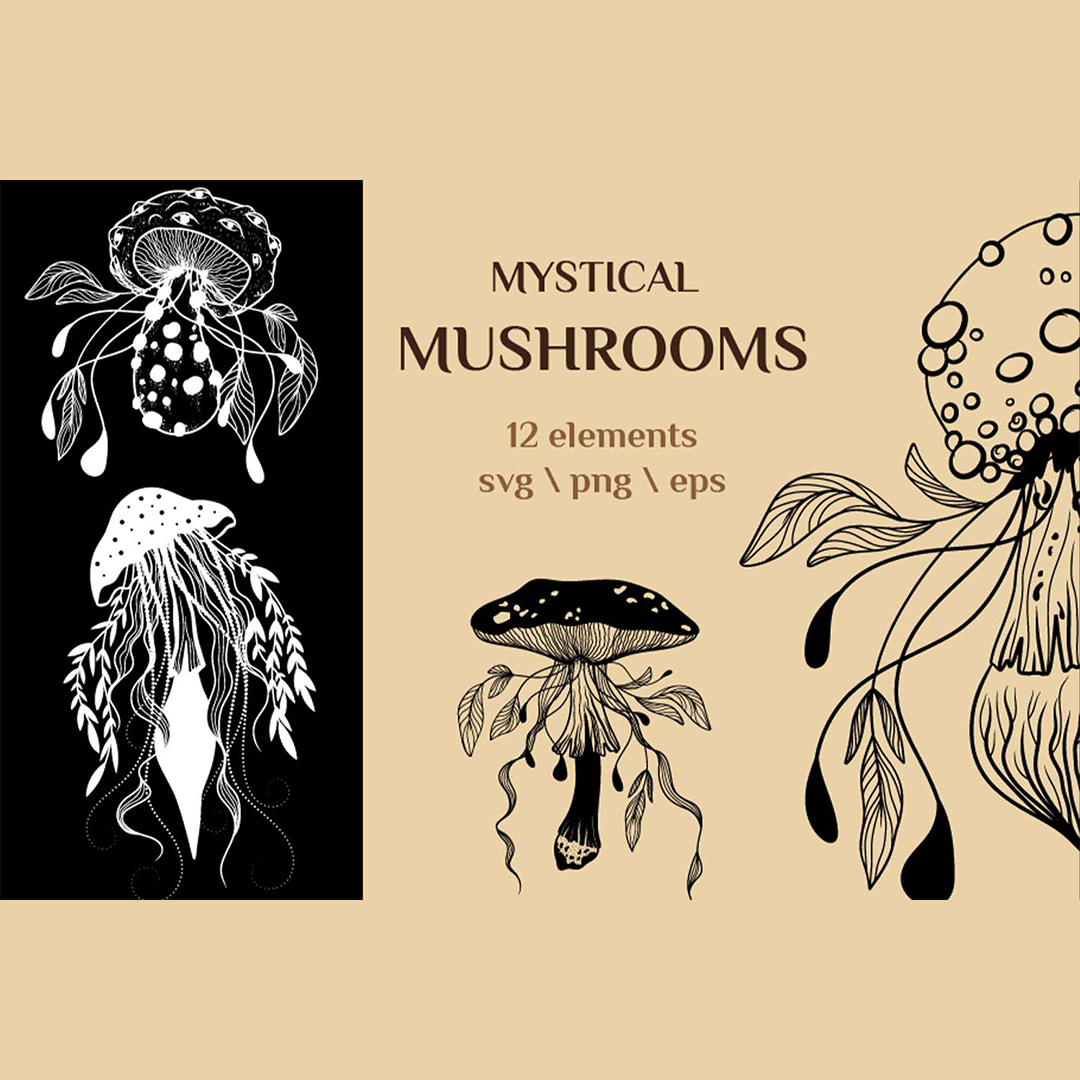Mushrooms SVG, Mystic Mushrooms, Cricut files, Mushrooms cli - Inspire ...