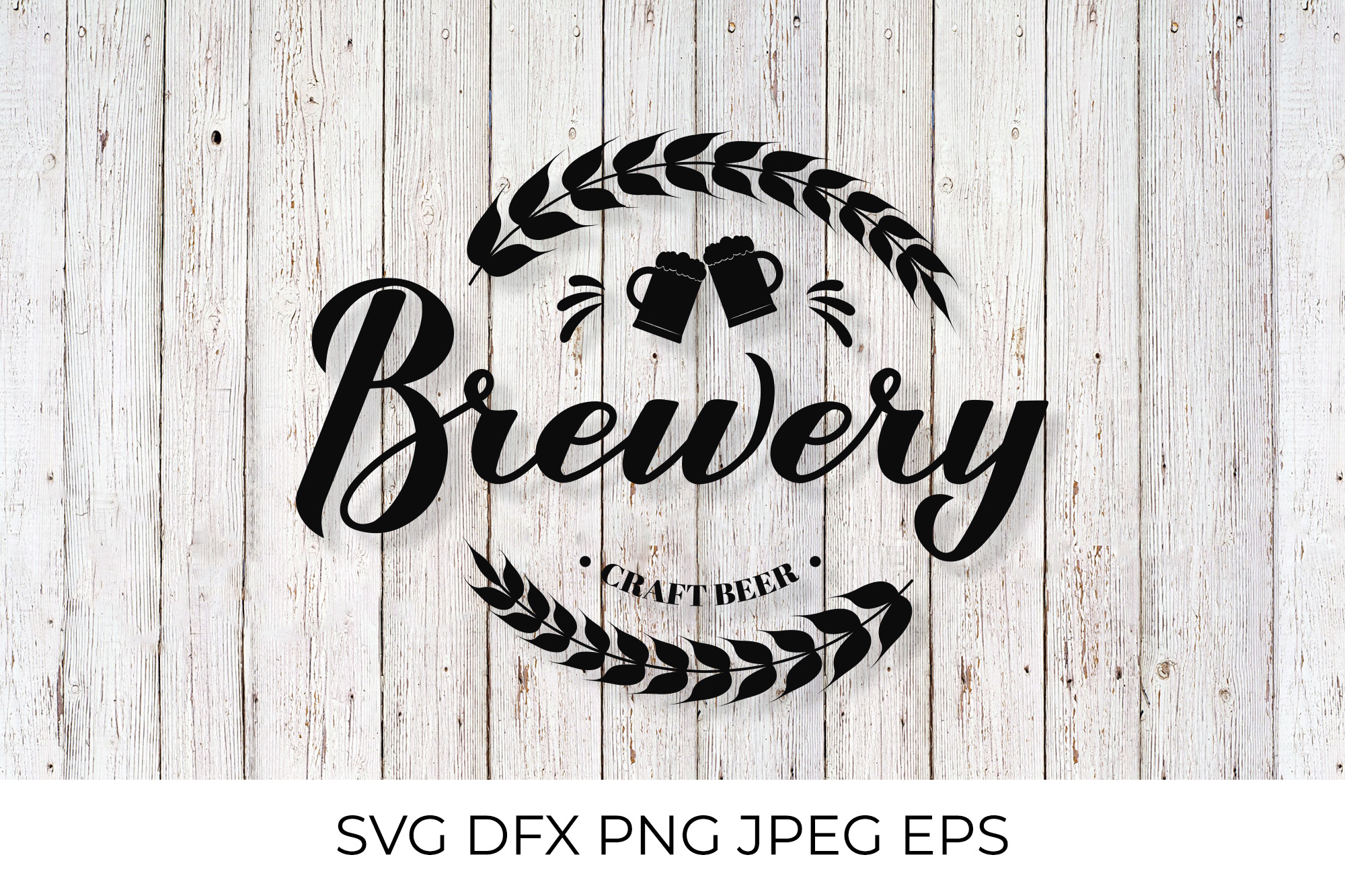 Brewery calligraphy hand lettering SVG. Round label | Inspire Uplift