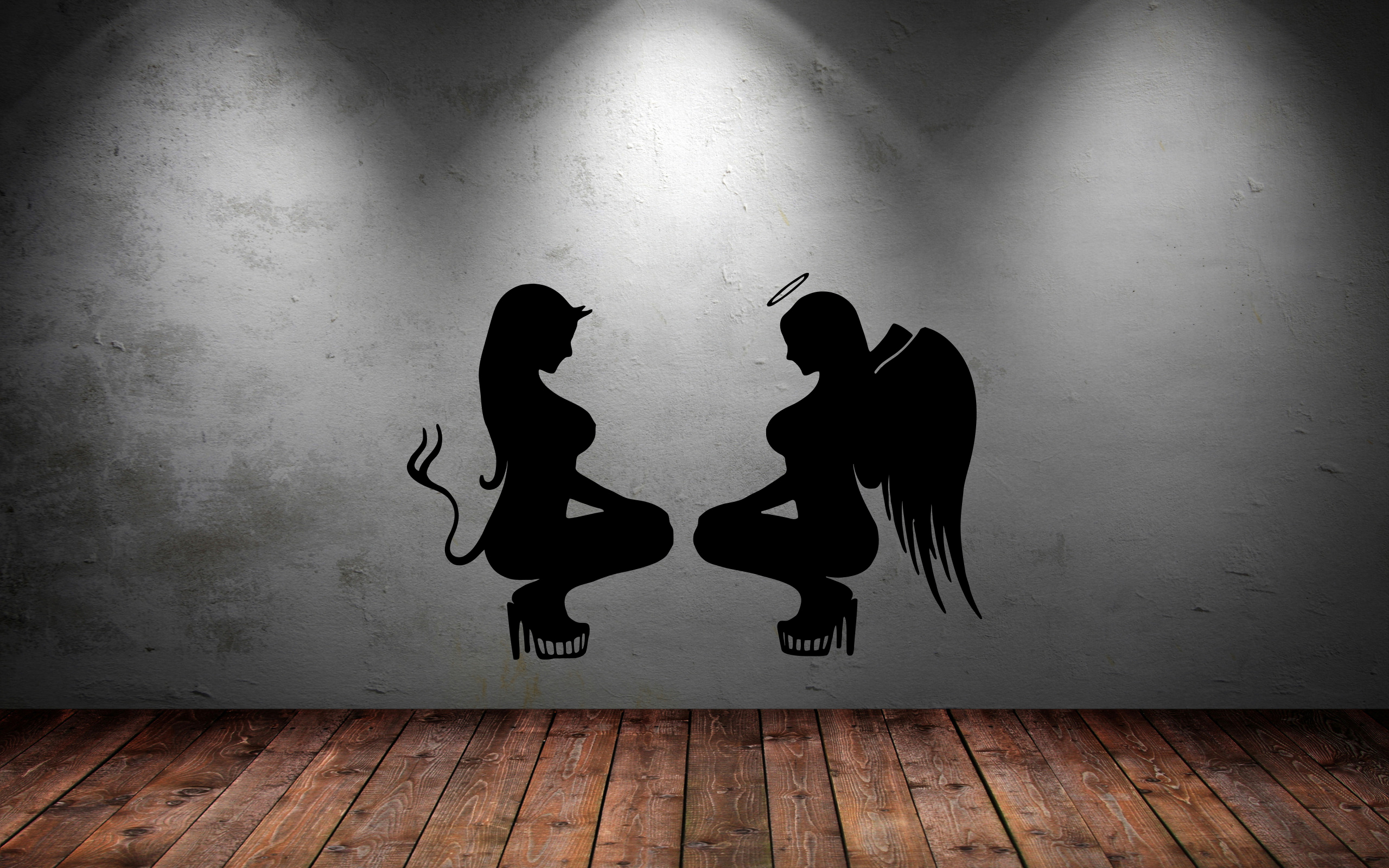 Angel And Devil Girls Sticker Car Sticker Wall Sticker Vinyl | Inspire ...