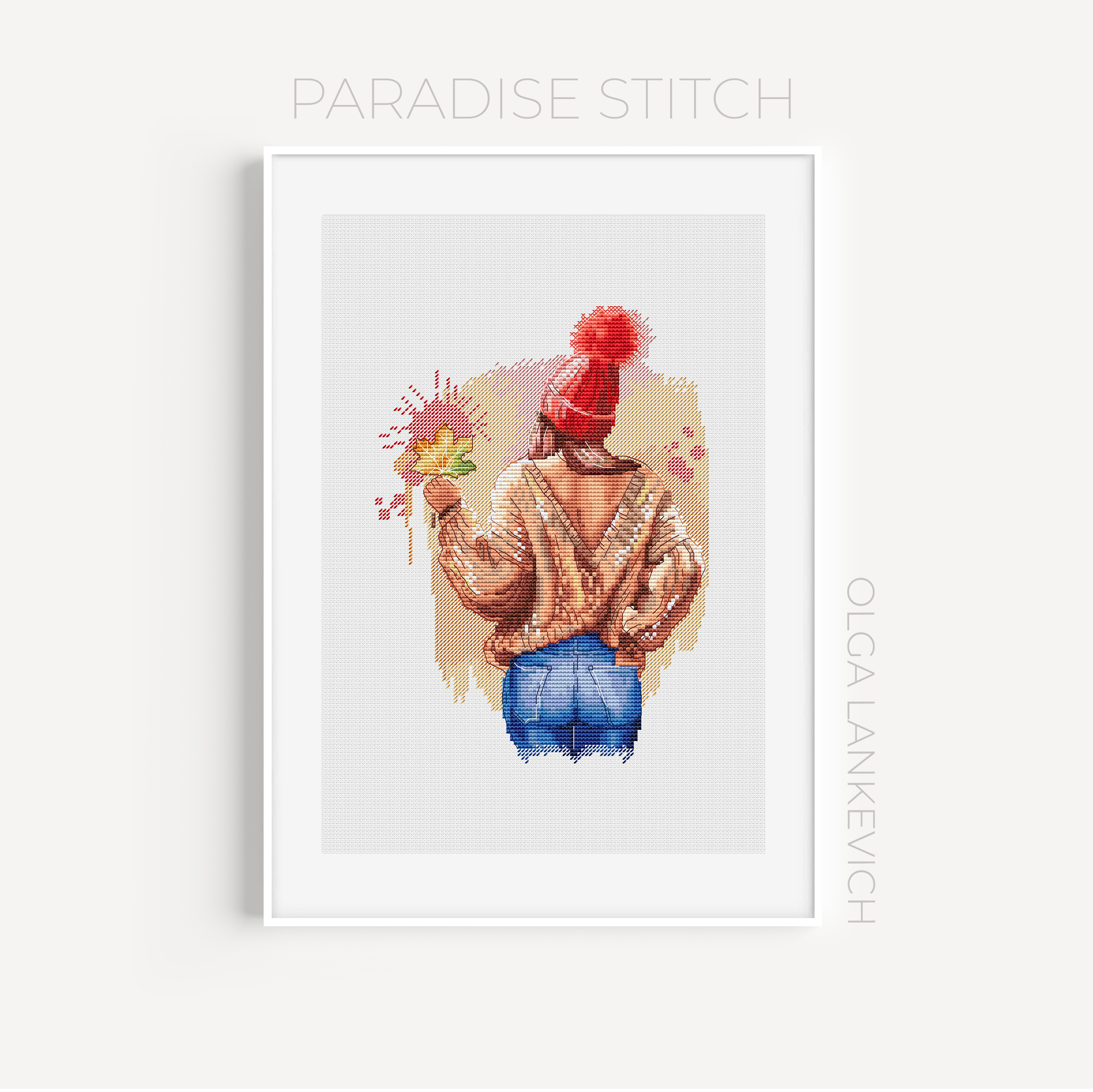 Hello Autumn cross stitch pattern PDF and Saga - Inspire Uplift