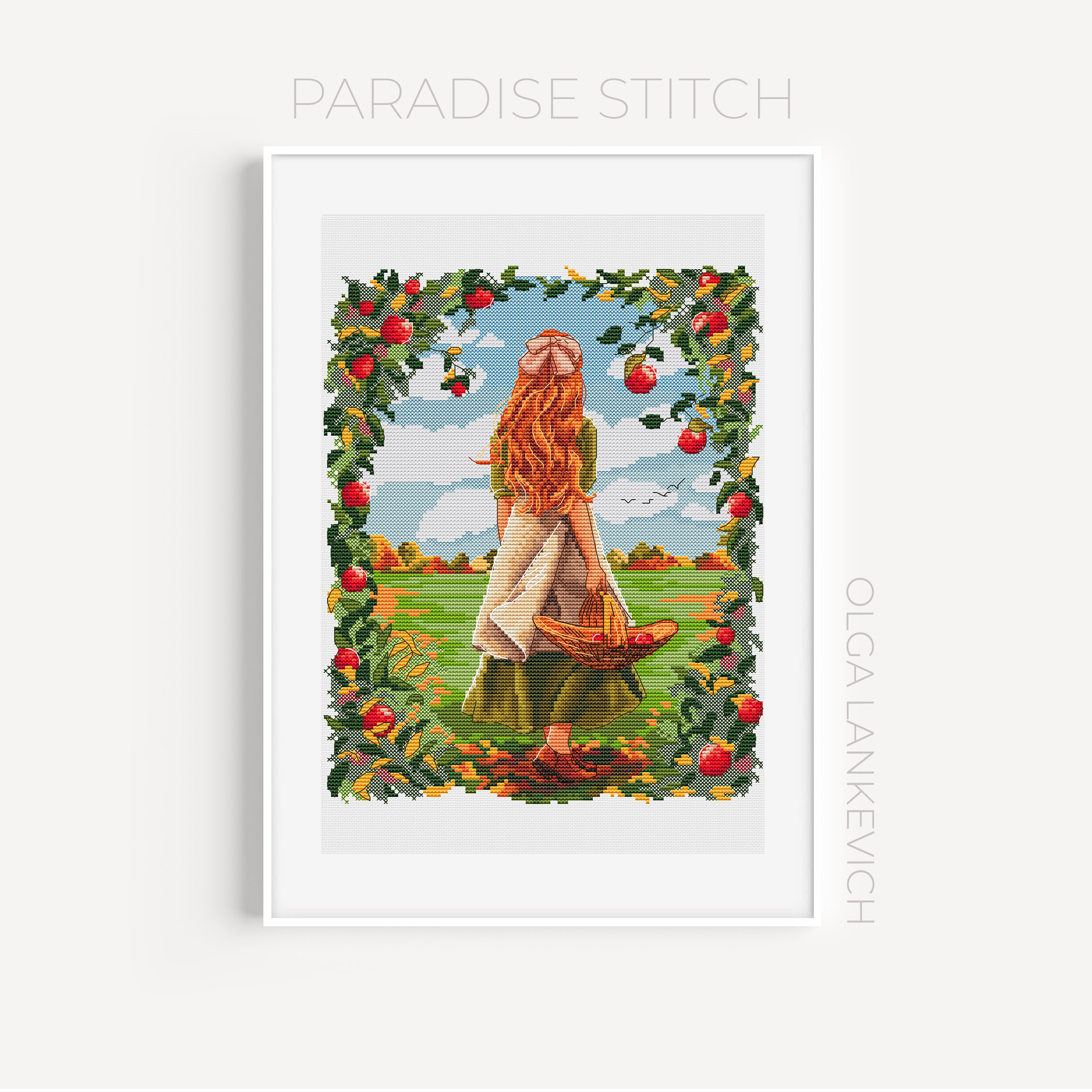 Autumn Girl cross stitch pattern PDF and Saga | Inspire Uplift