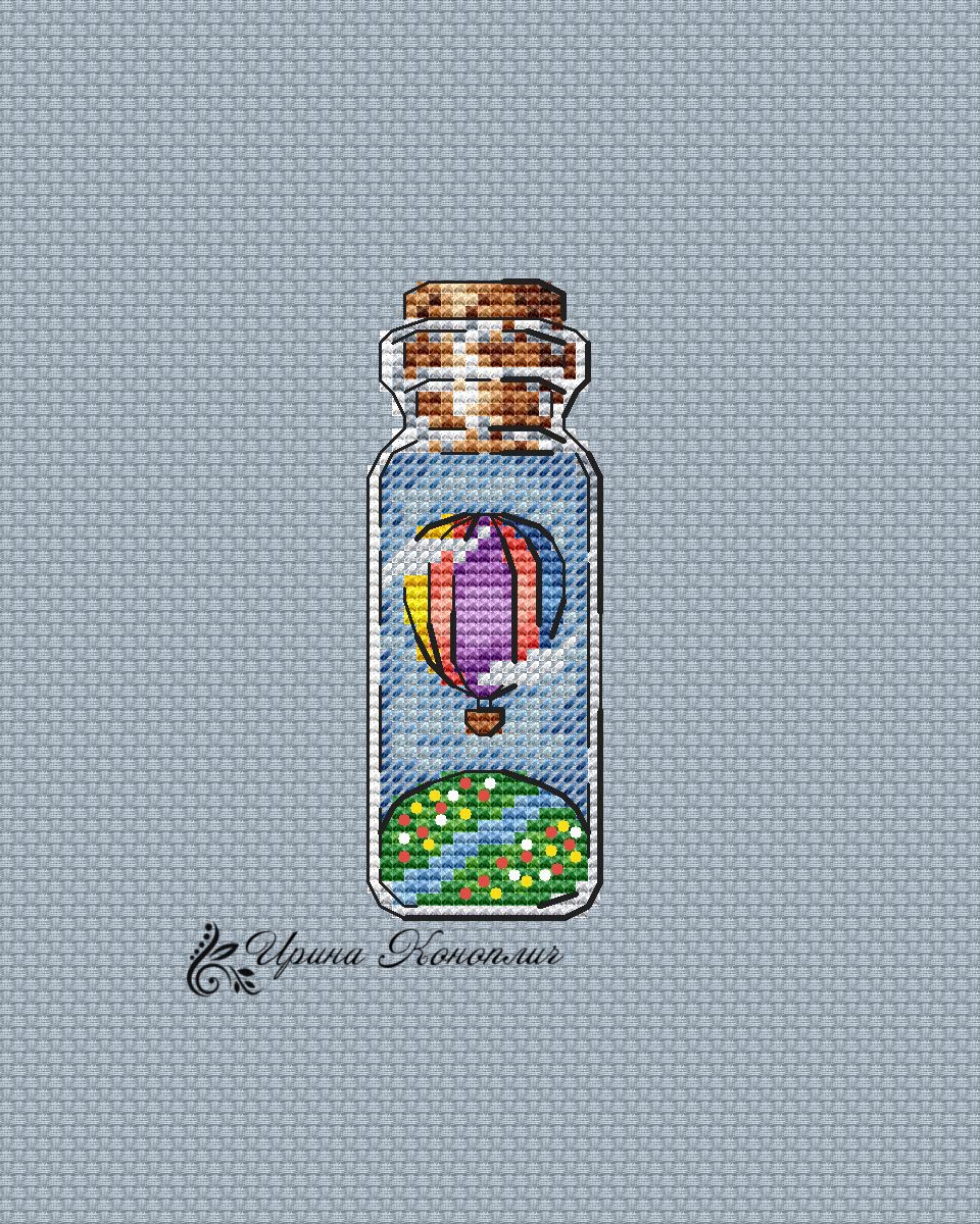 Balloon cross stitch pattern, bottle cross stitch pattern, c | Inspire ...