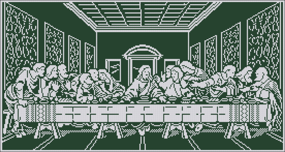Crochet Pattern For The Last Supper 519 Vintage Filet Design THE LAST
