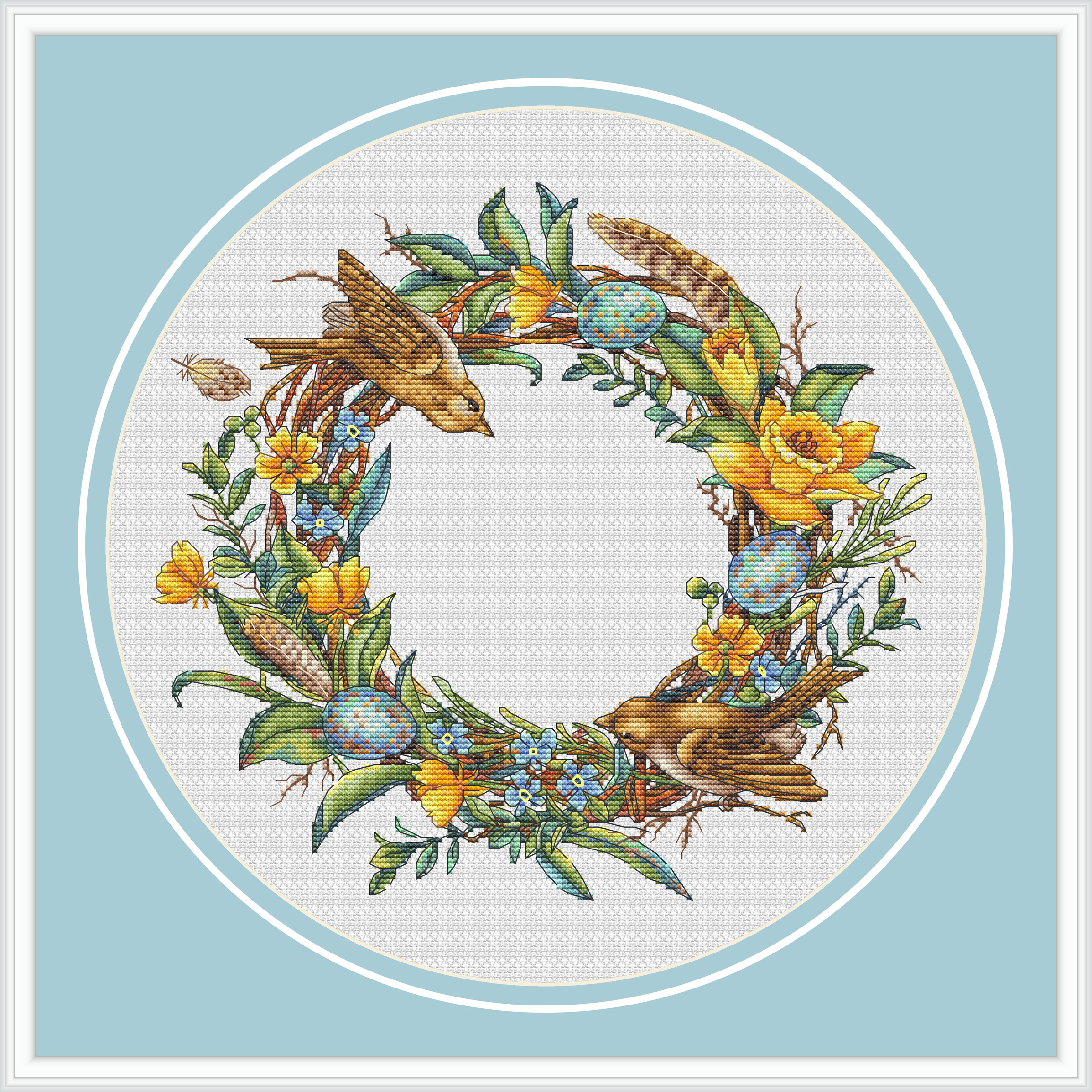 Easter Cross Stitch Pattern Wreath Cross Stitch Pattern Spri | Inspire ...