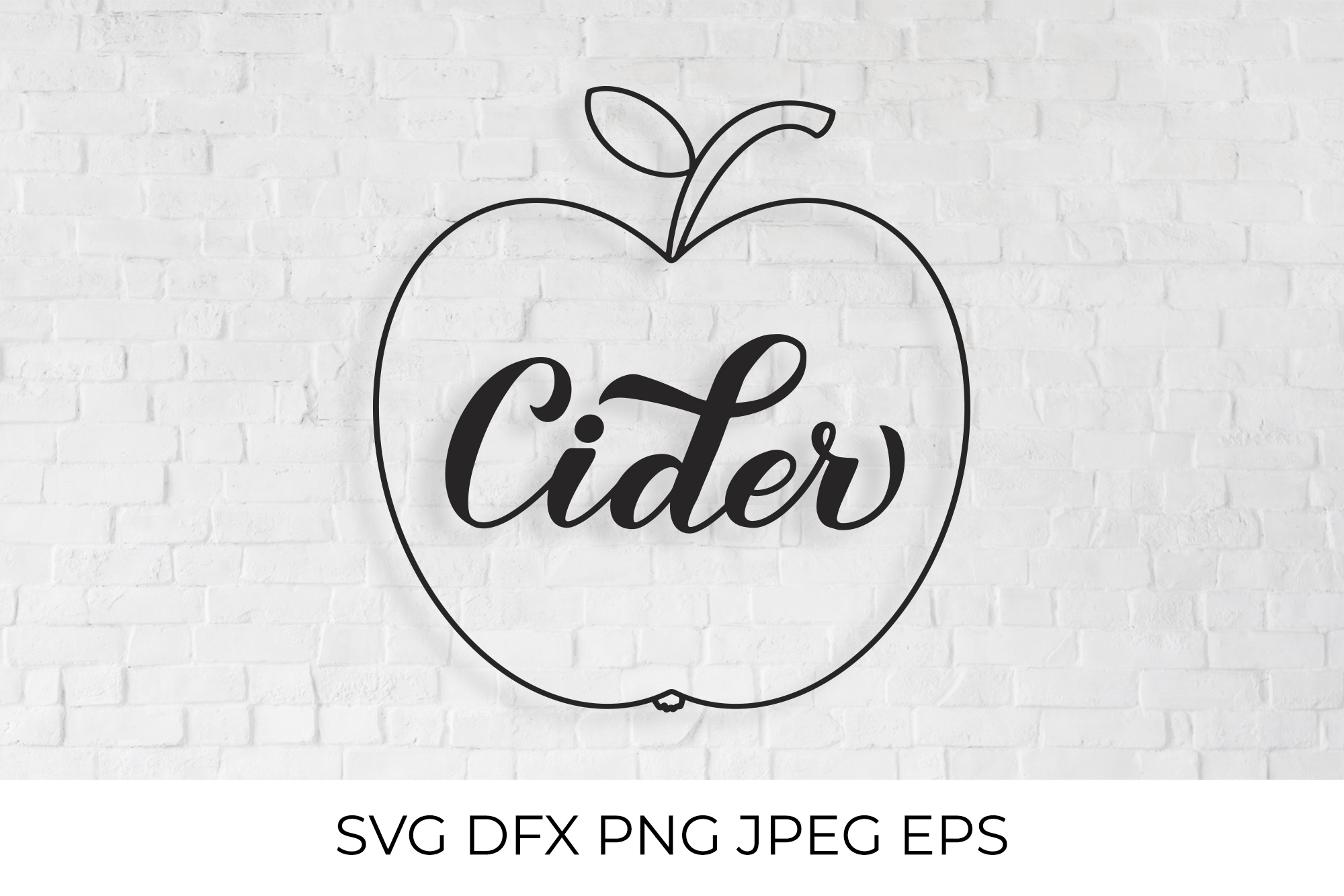 Cider calligraphy lettering and hand drawn apple SVG | Inspire Uplift