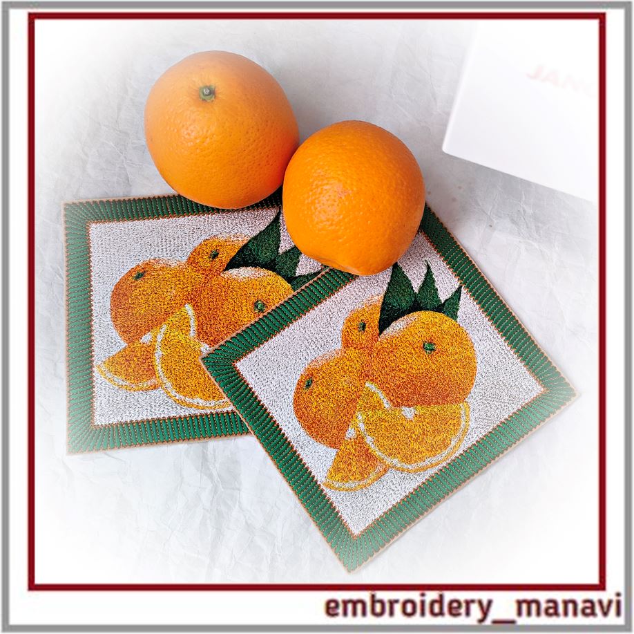 Embroidery design in the hoop photostitch oranges in a frame | Inspire ...