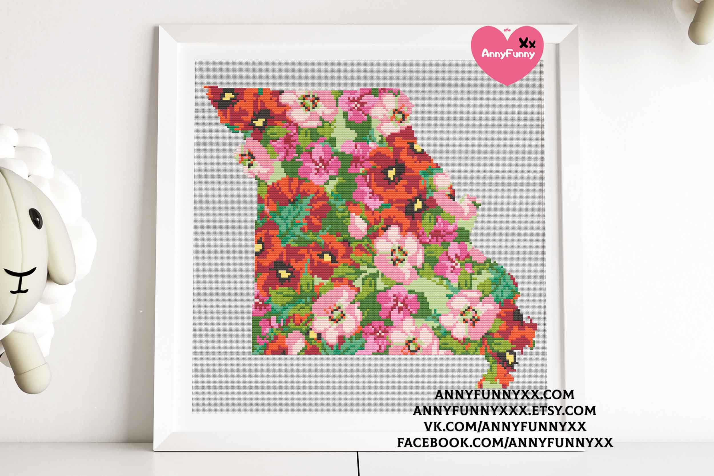 Missouri state cross stitch map USA Silhouettes states Misso - Inspire ...