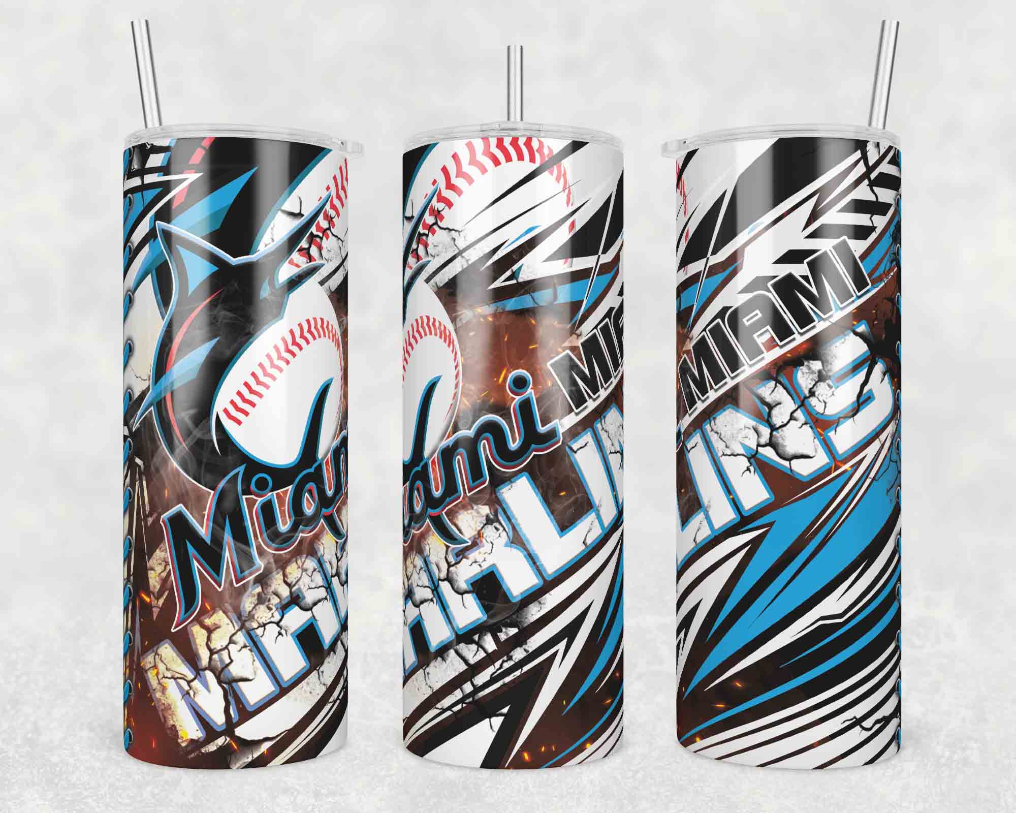 Miami Marlins Template Tumbler Wrap, 20oz Tumbler Wrap, Miam | Inspire Uplift