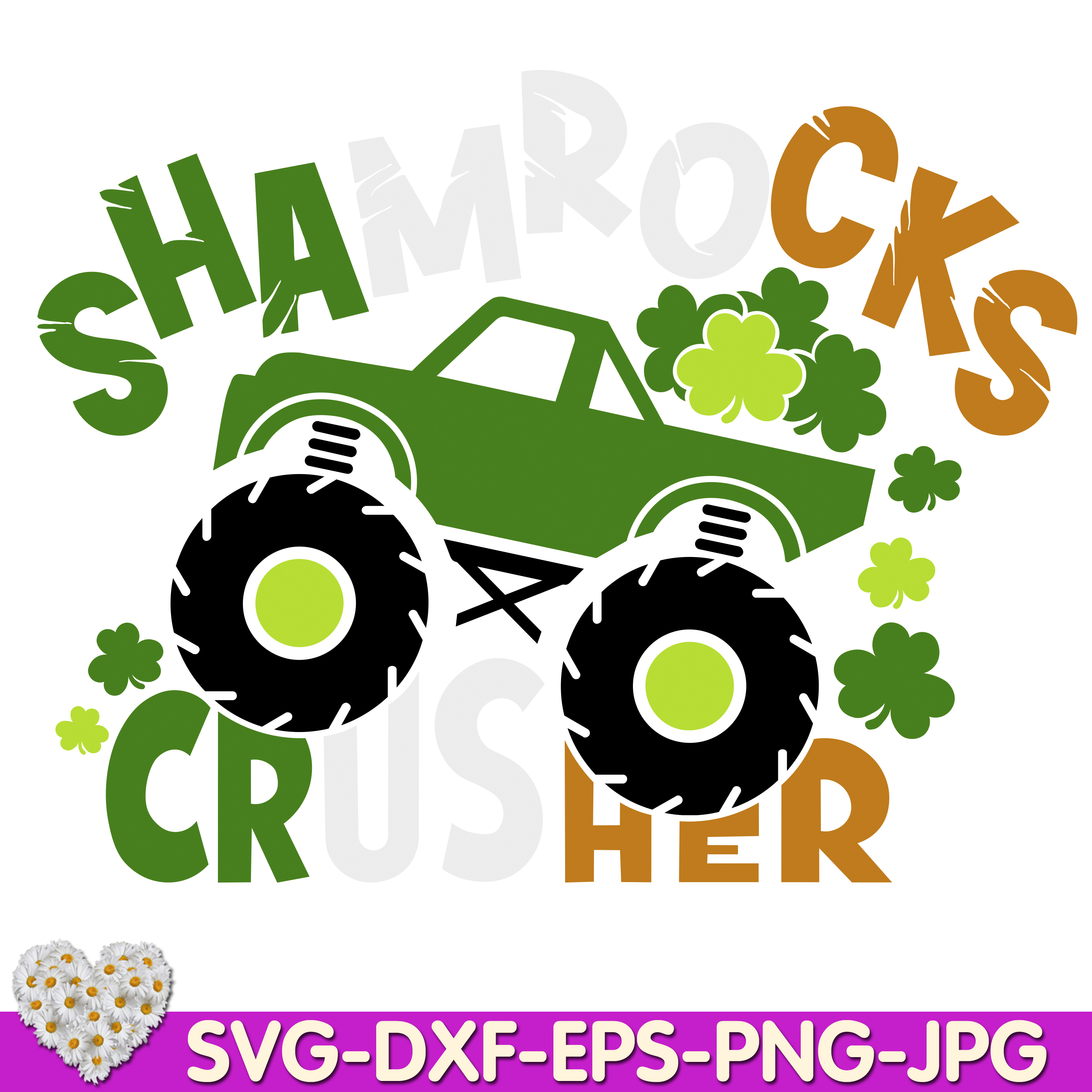 Crushing Shamrocks Monster truck St. Patricks Day Clover boy - Inspire ...