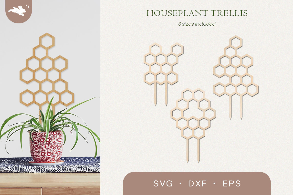 Honeycomb plant trellis svg, Houseplant stakes SVG | Inspire Uplift