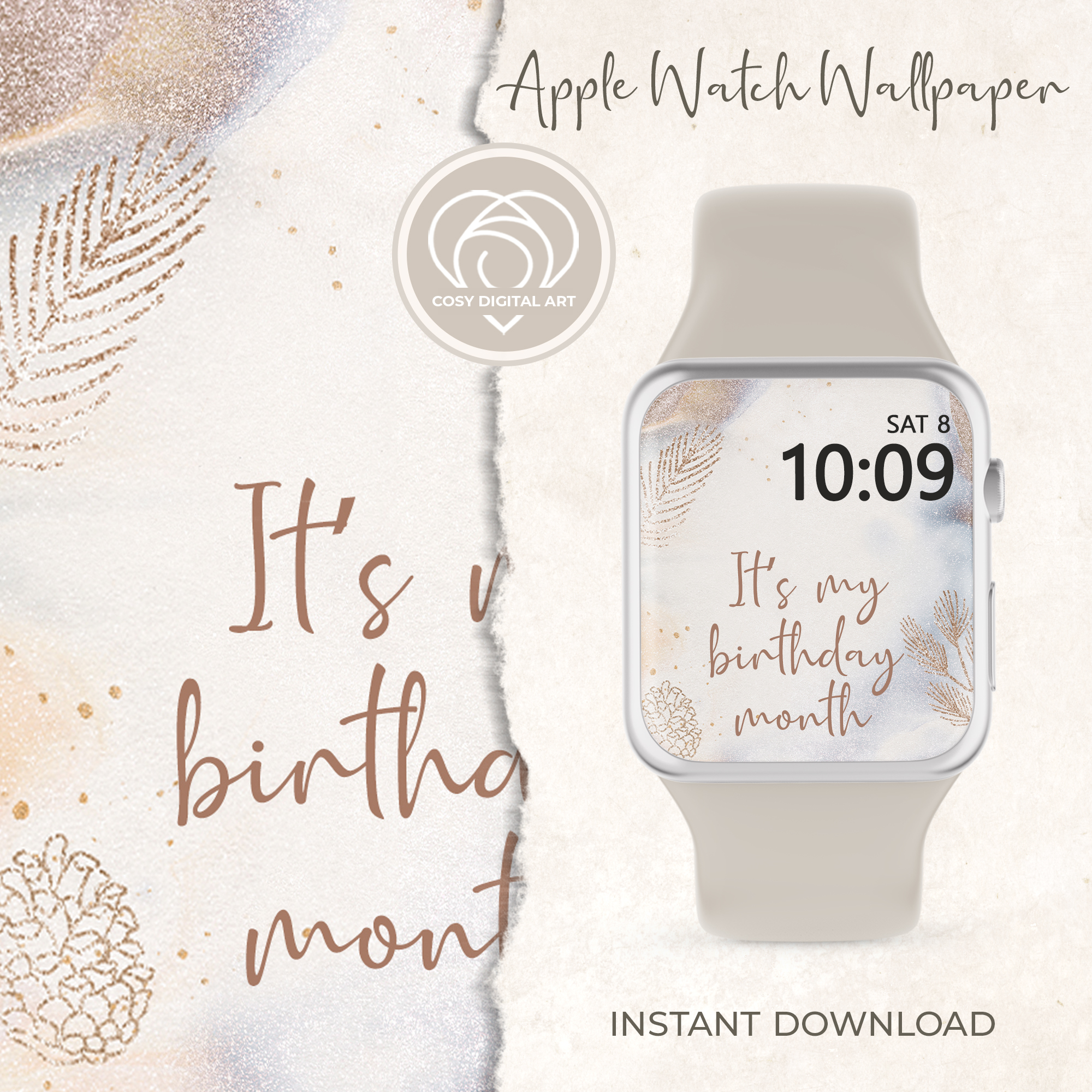 Apple Watch Wallpaper | Cute Pink Winter Happy Birthday Mont | Inspire ...