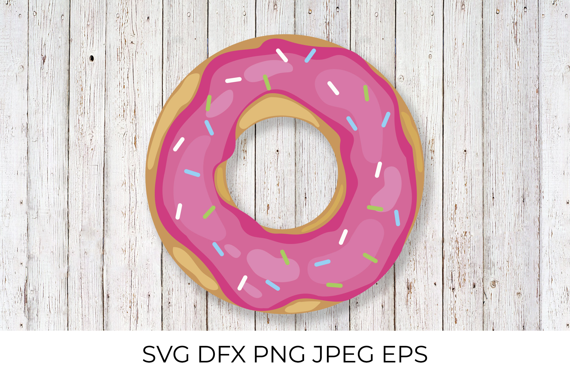 Donut SVG. Cute doughnut with pink glaze | Inspire Uplift