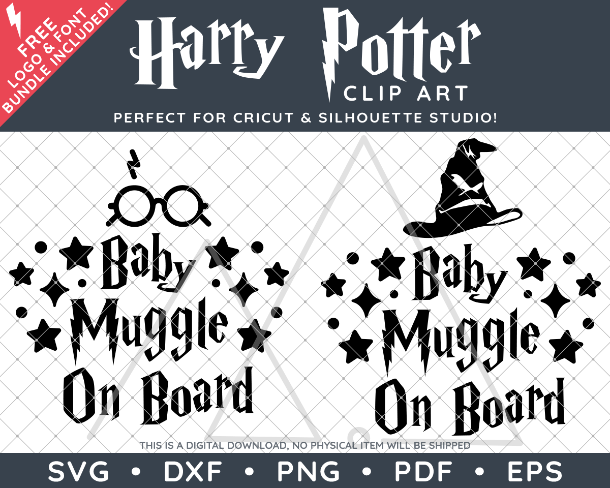 Harry Potter Clip Art Design SVG DXF PNG PDF - Baby Muggle O | Inspire ...