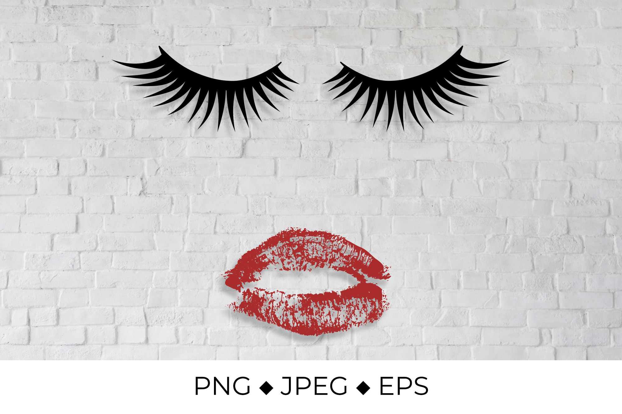 Eyelashes and red lips sublimation design | Inspire Uplift