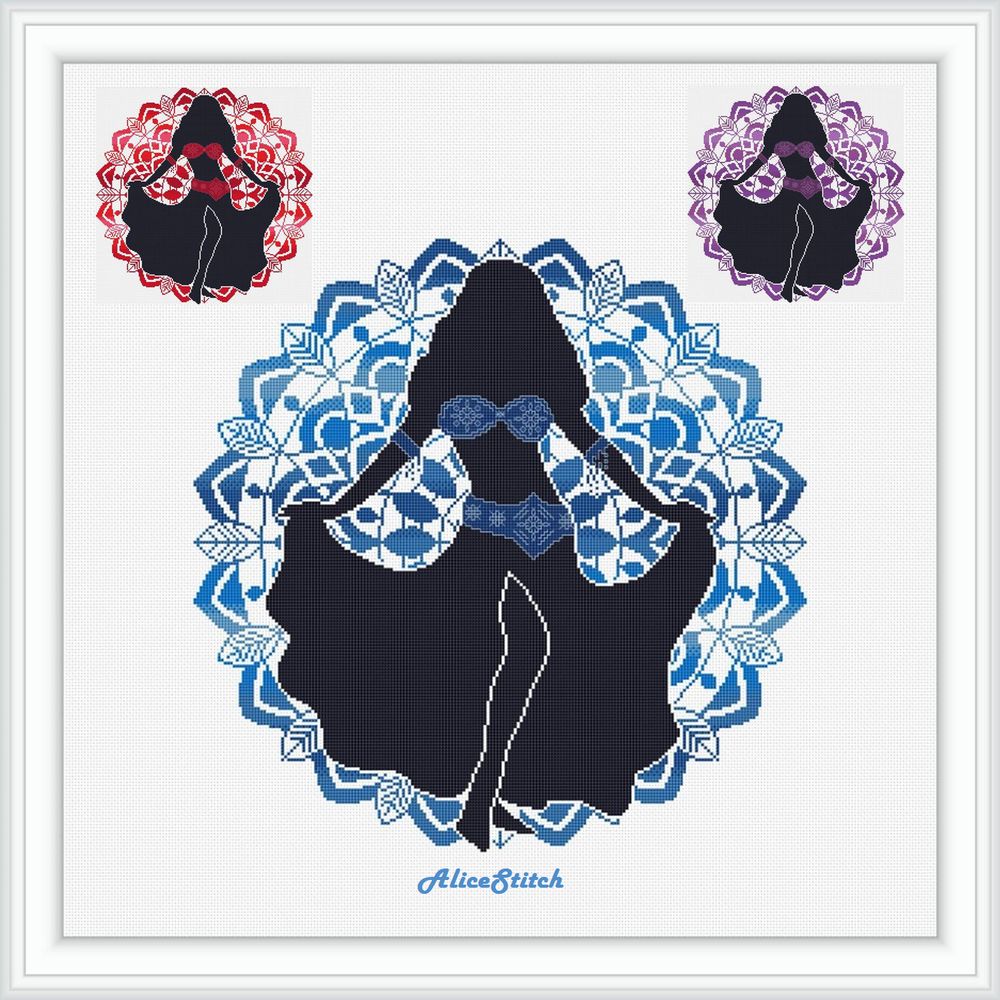 Cross stitch pattern belly dance silhouette dancer oriental | Inspire ...