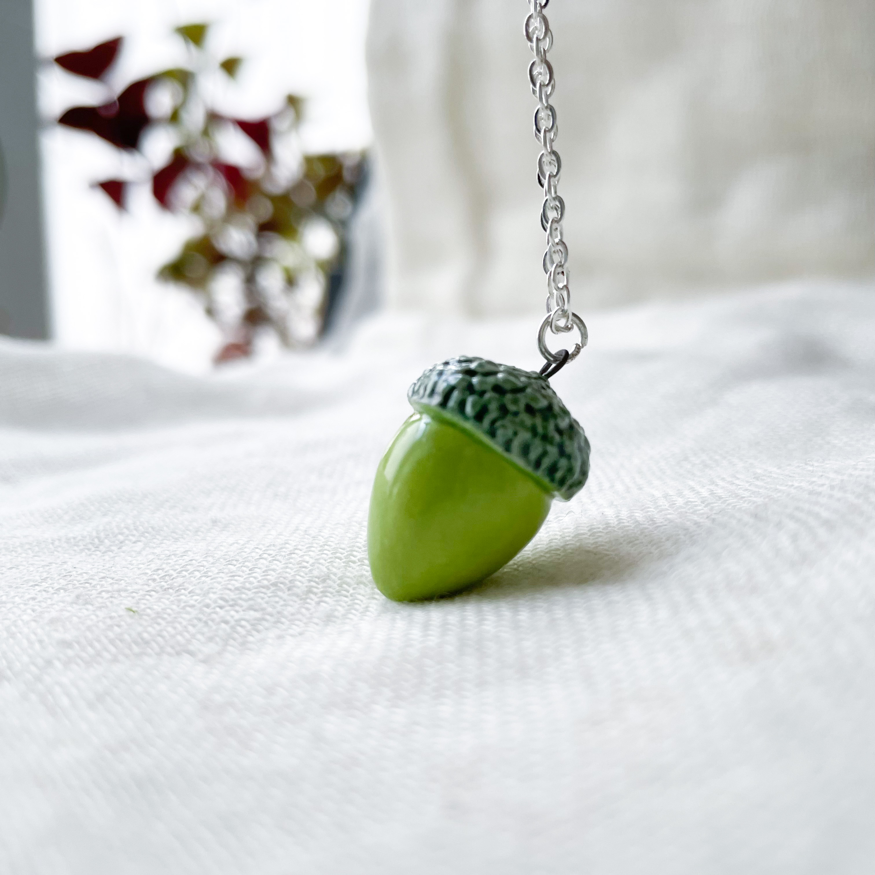Small ceramic acorn necklace Acorn pendant Forestcore | Inspire Uplift