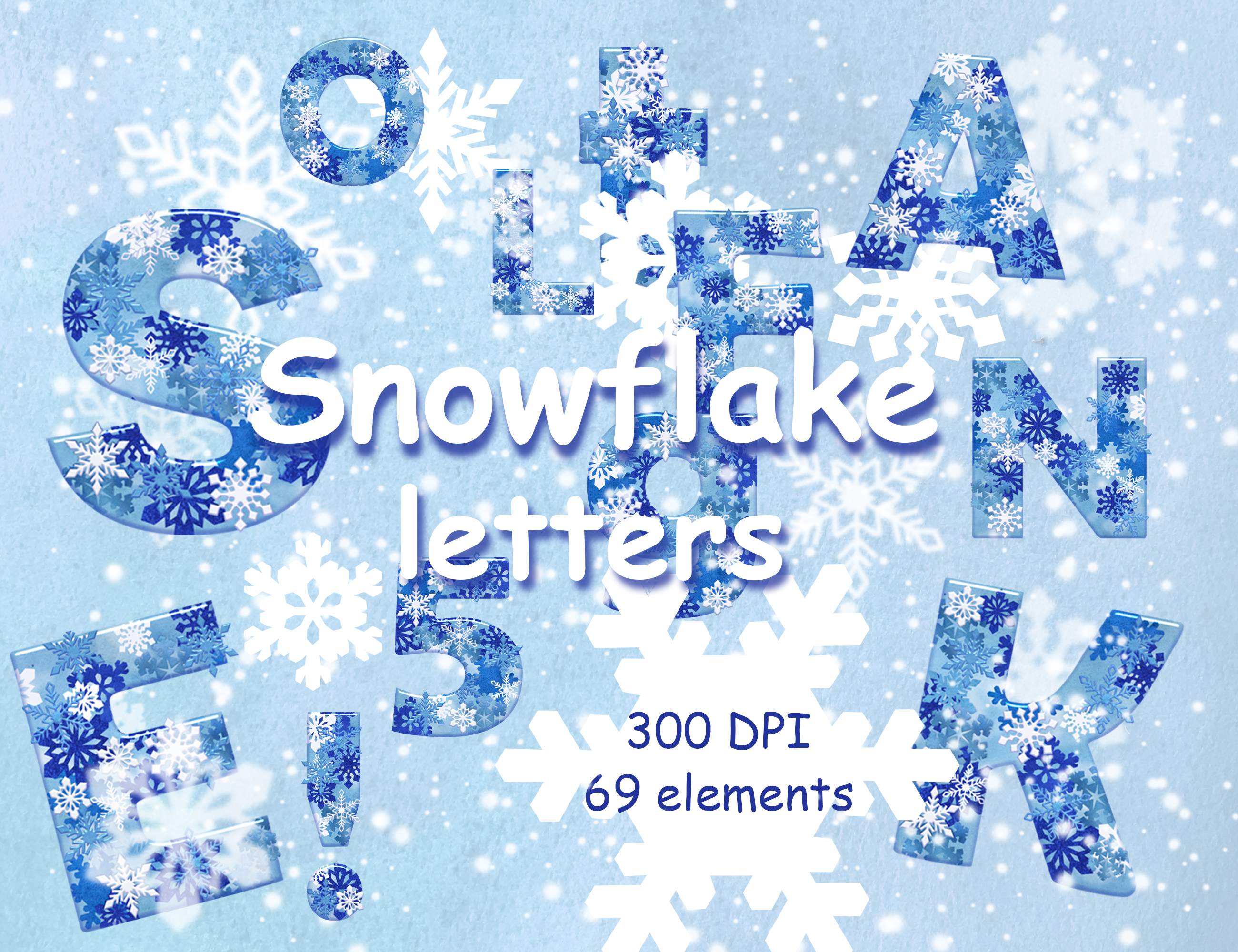 Snowflakes alphabet. Set of winter holiday letters. | Inspire Uplift