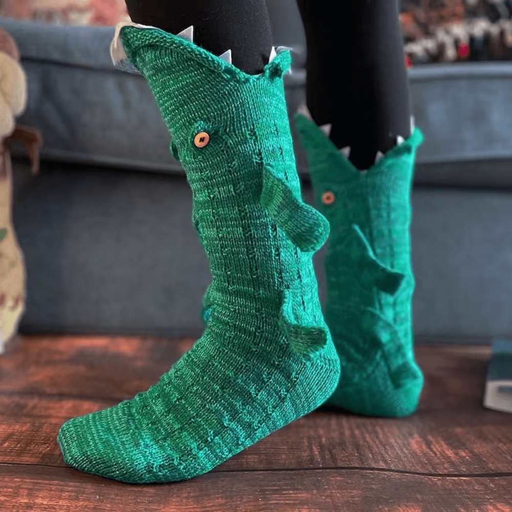 Funny Knit Crocodile Warm Socks | Inspire Uplift