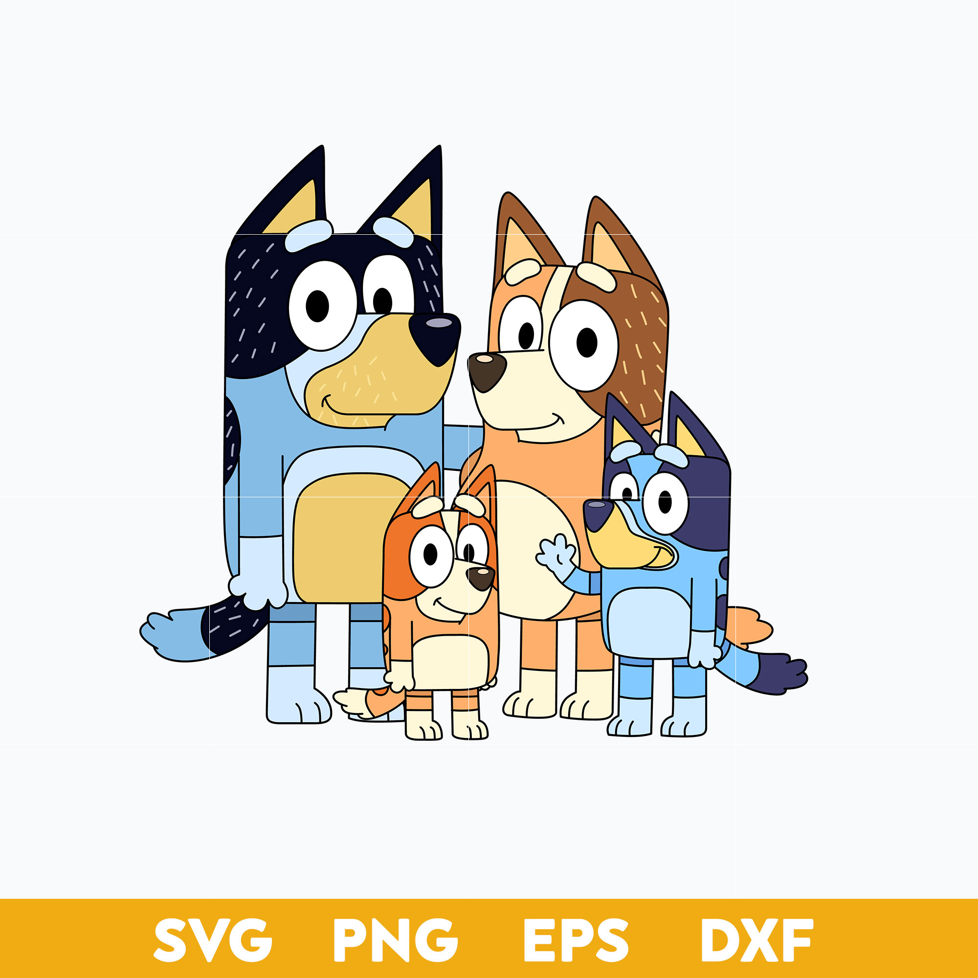 Family Bluey Dog SVG, Bluey SVG, Cartoon SVG Digital File. | Inspire Uplift