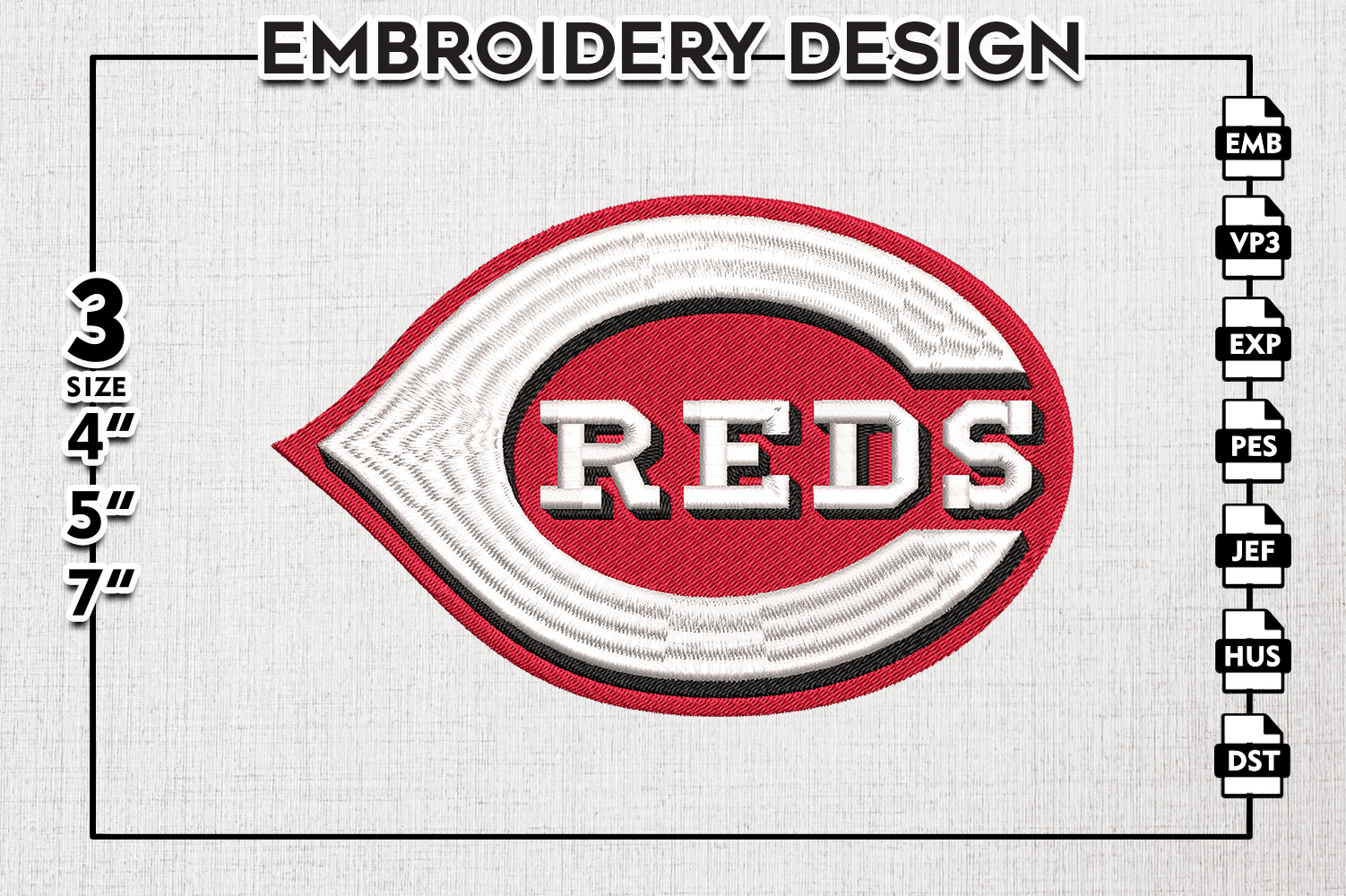 Cincinnati Reds Embroidery Design, Cincinnati Reds Baseball | Inspire ...