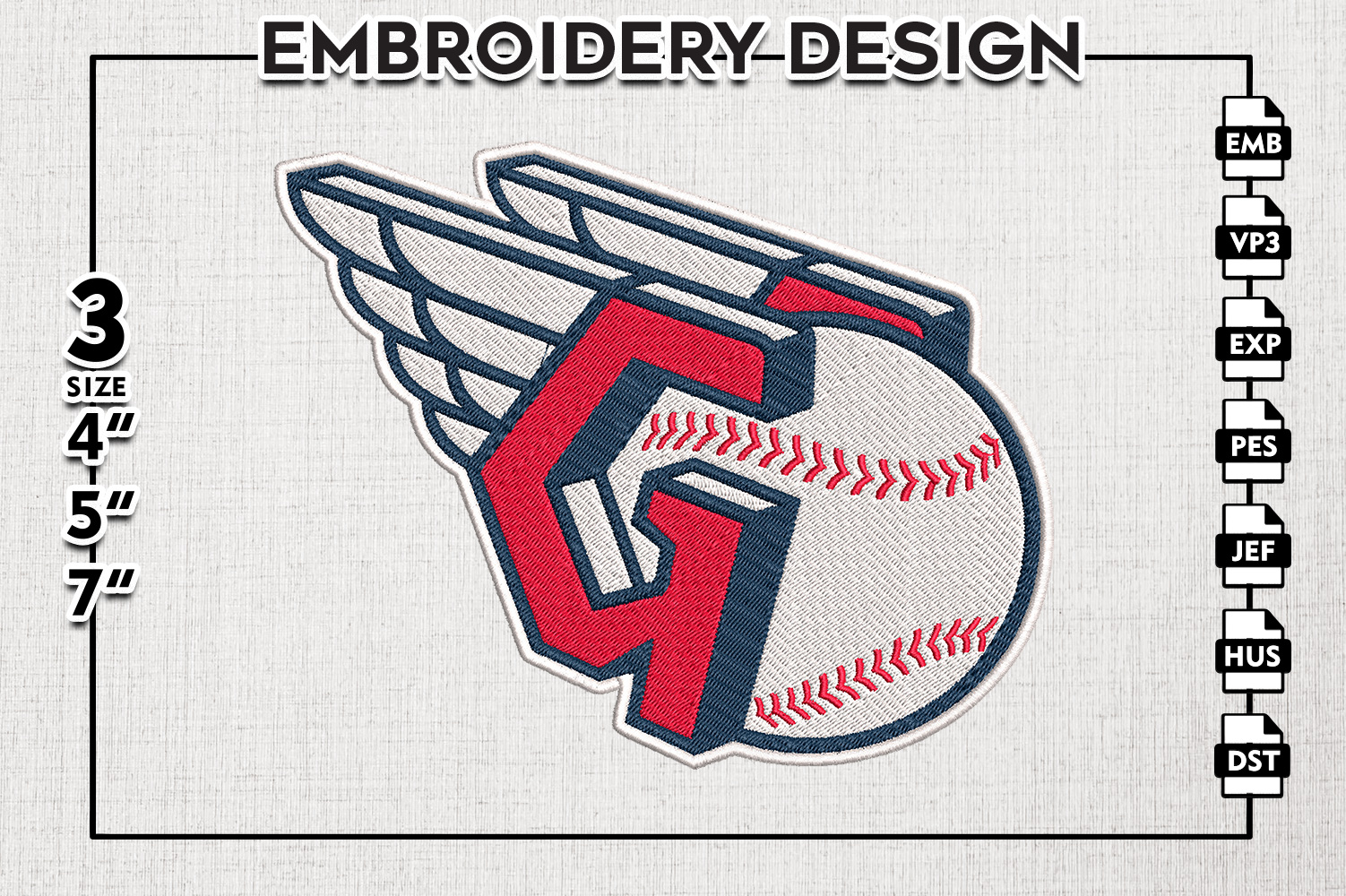 Cleveland Guardians Embroidery Design, Cleveland Guardians B | Inspire ...