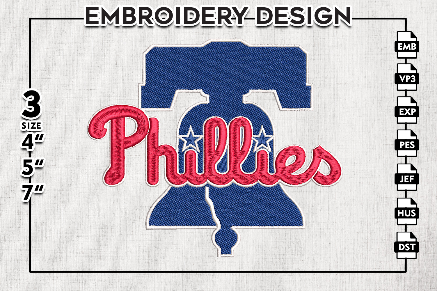 Philadelphia Phillies Embroidery Design, Philadelphia Philli | Inspire Uplift