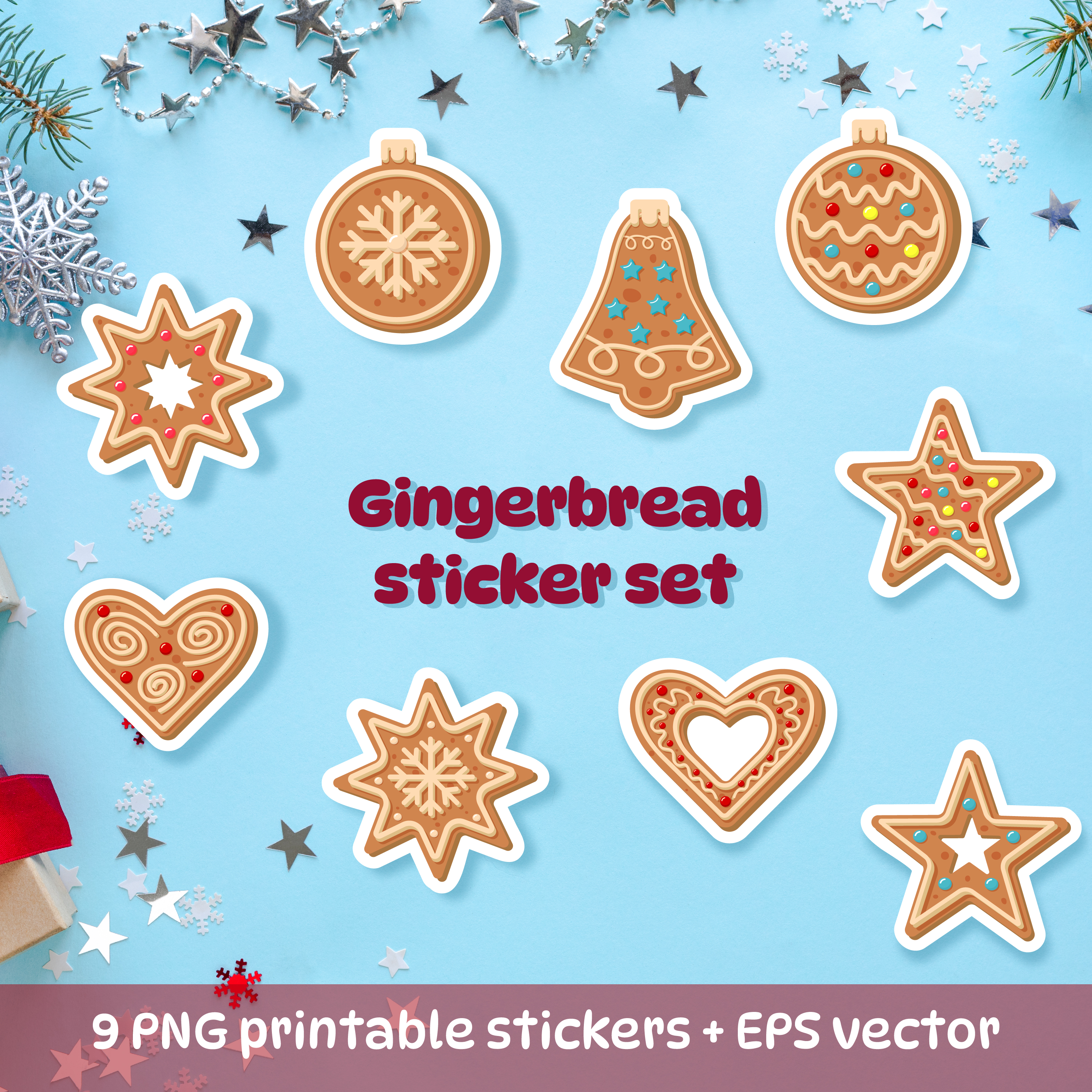 Gingerbread sticker set | Inspire Uplift