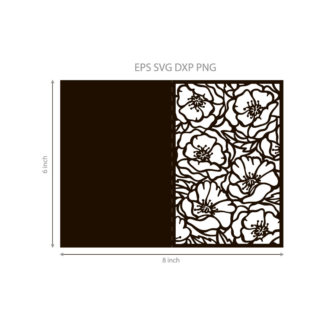 POPPY POSTCARD Svg Eps Dxf Vector Of Flowers For Plotters | Inspire Uplift