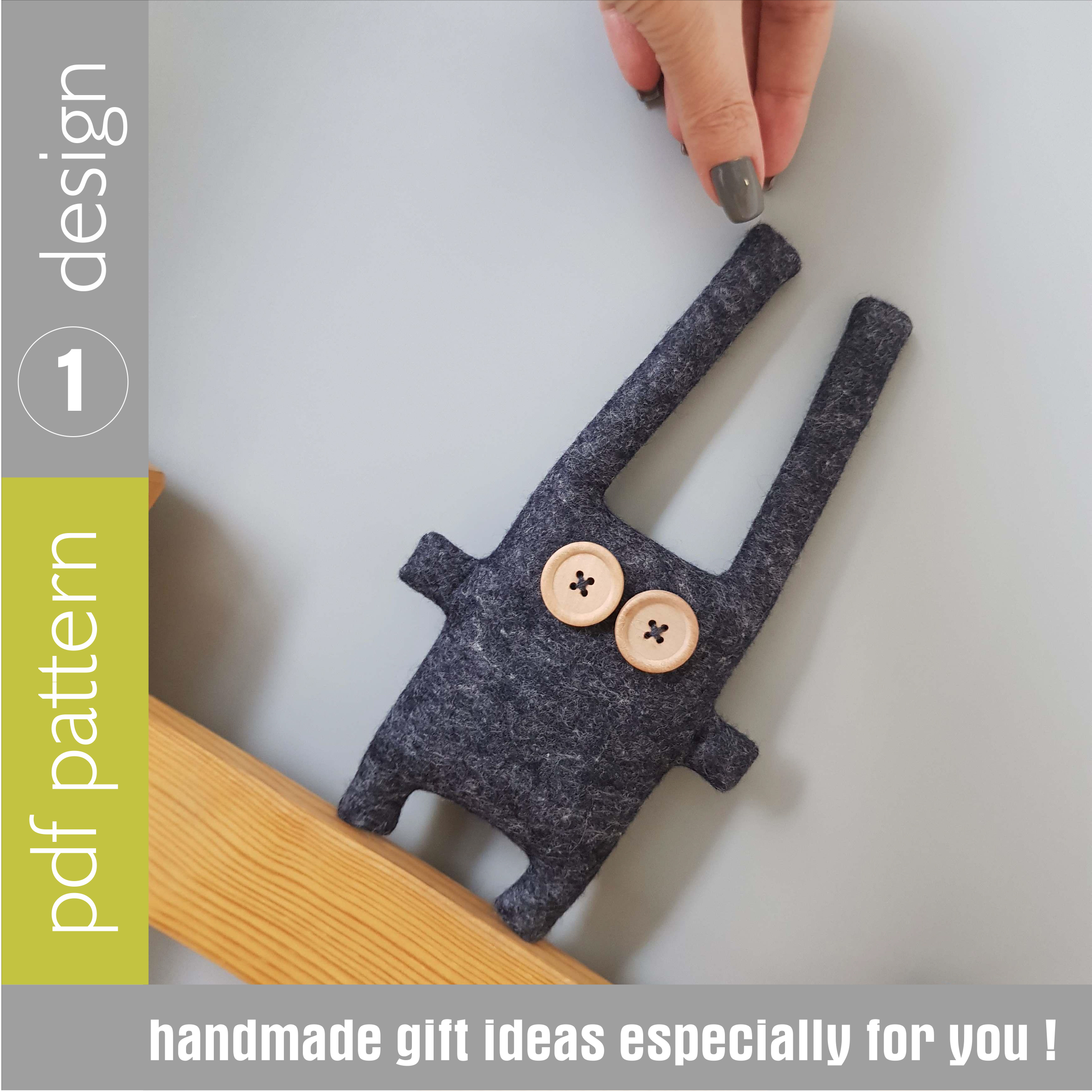 Felt Rabbit sewing pattern PDF, digital tutorial in english | Inspire ...