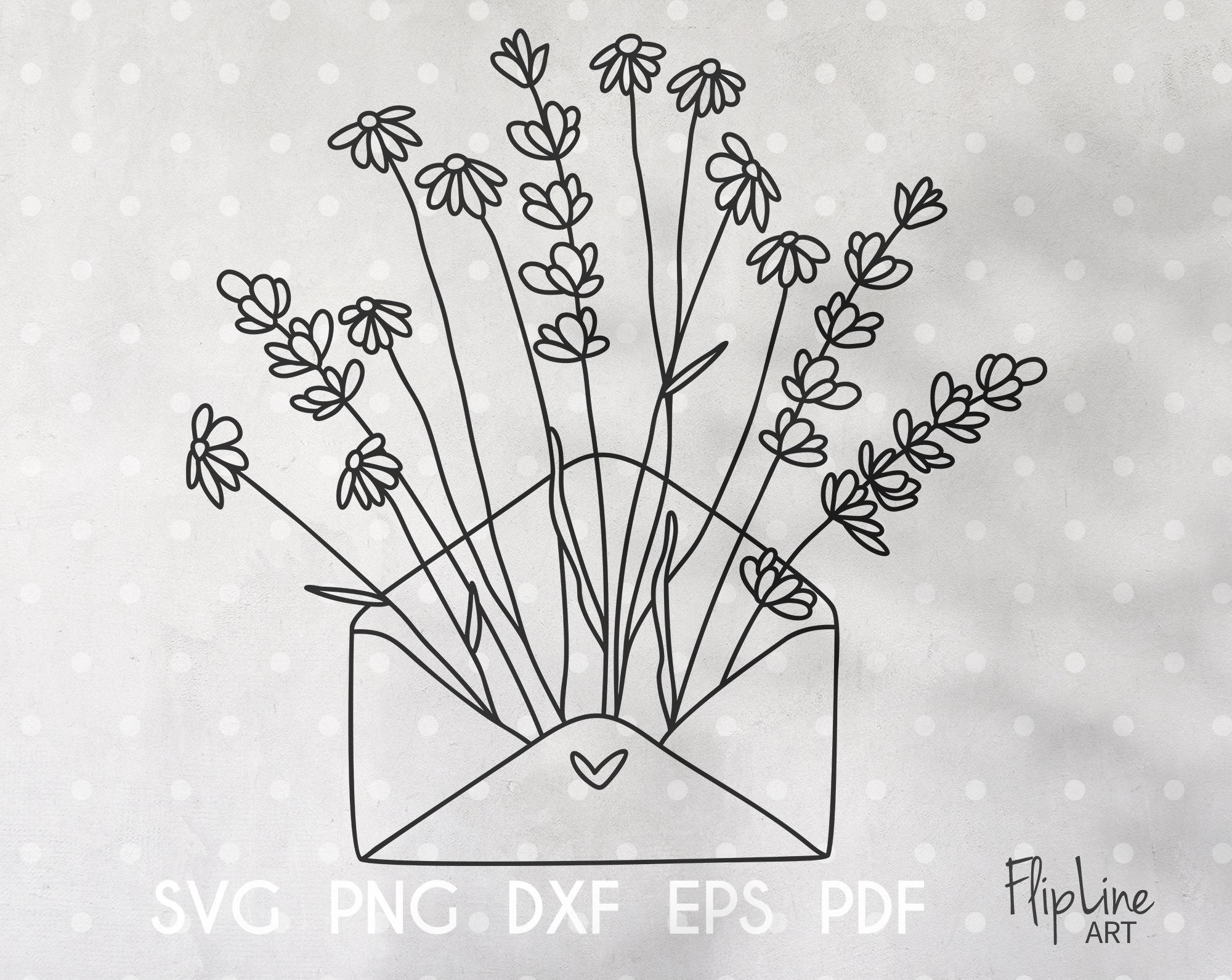 Envelope with flowers SVG & PNG, Wildflower lavender daisy | Inspire Uplift