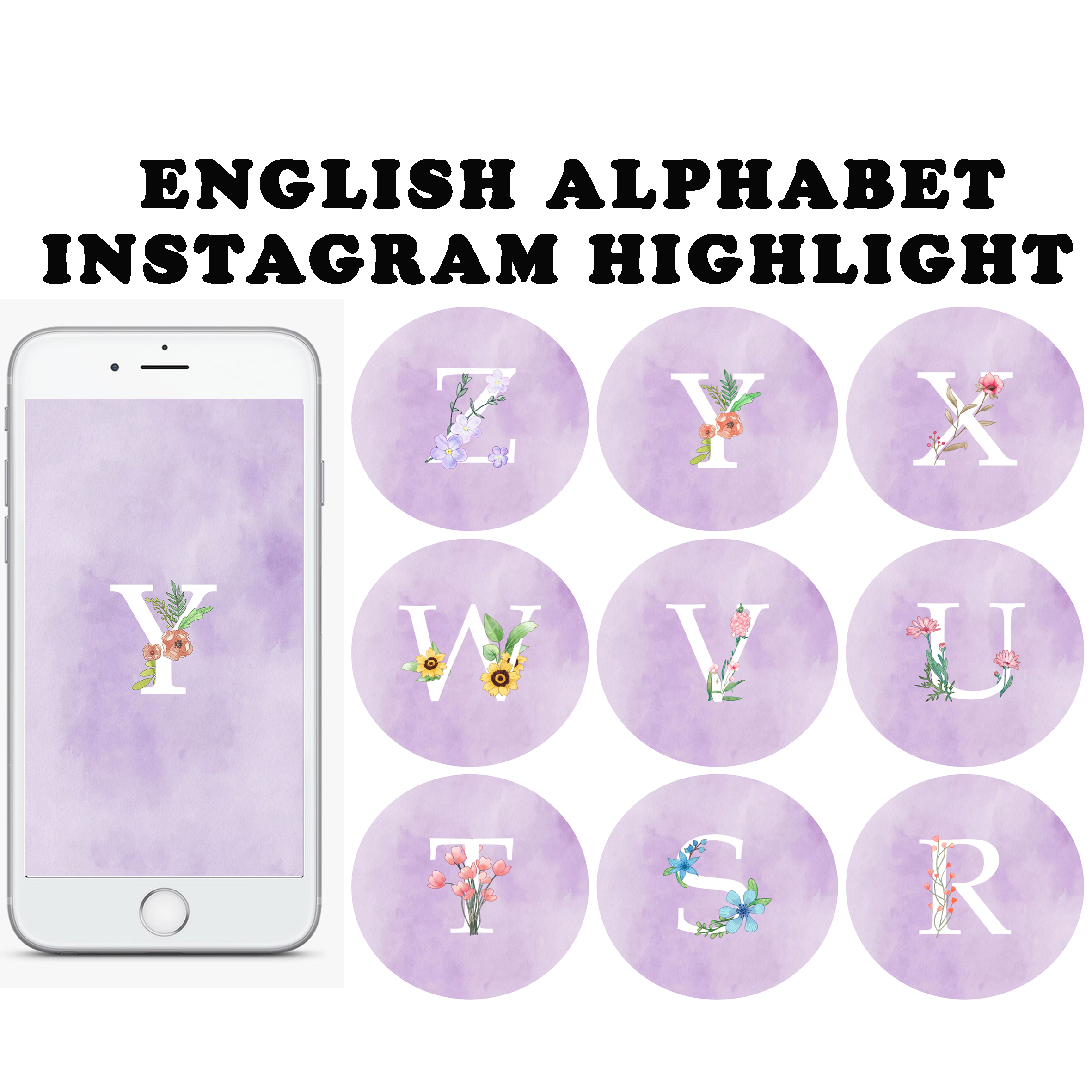 26 english alphabet instagram highlight covers. Purple let | Inspire Uplift