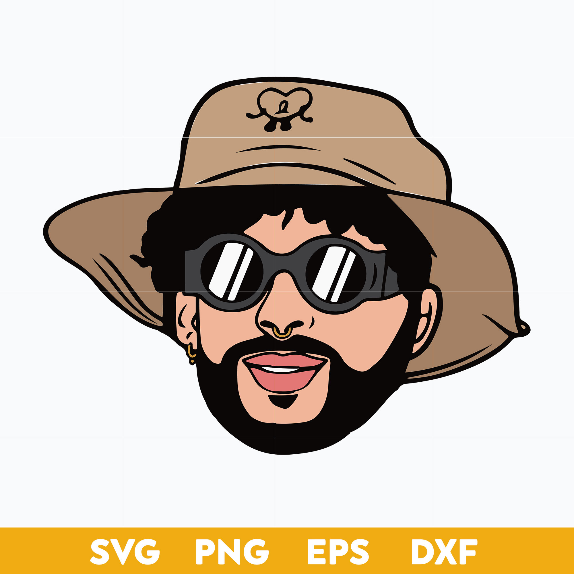 Bad Bunny Face SVG, Un Verano SVG, PNG DXF EPS Digital File | Inspire ...
